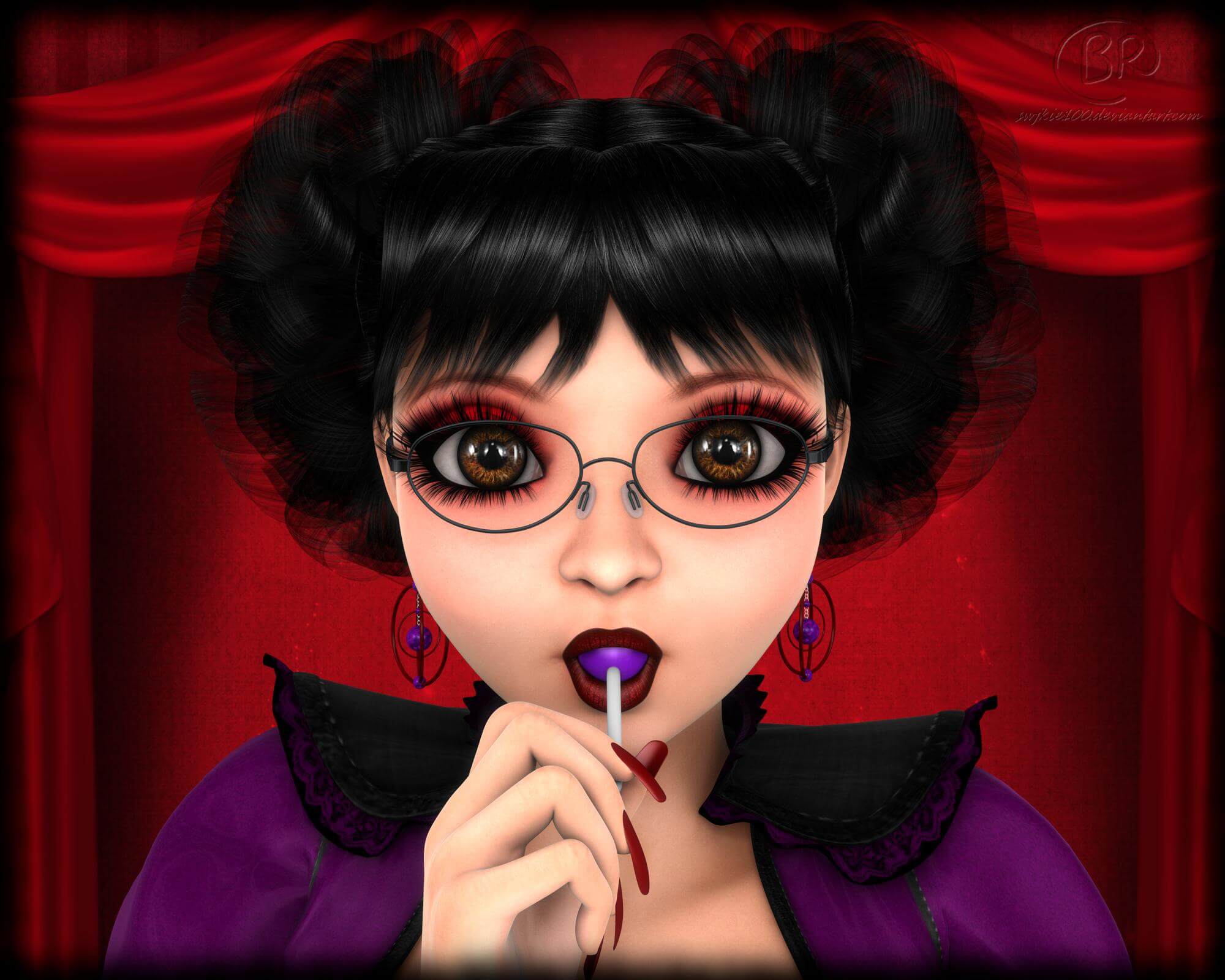 Goth Sucker 3D Render, Digital Art by Pinspotter