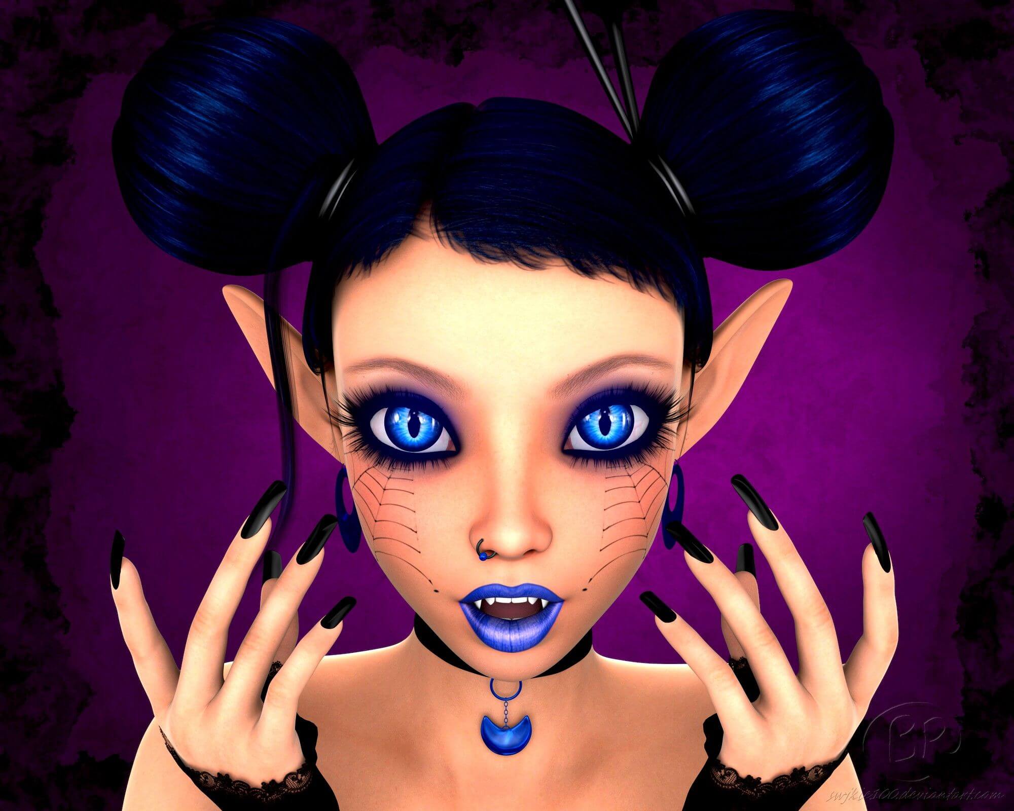 Pulling You Under (fangs) 3D Render, Digital Art by Pinspotter