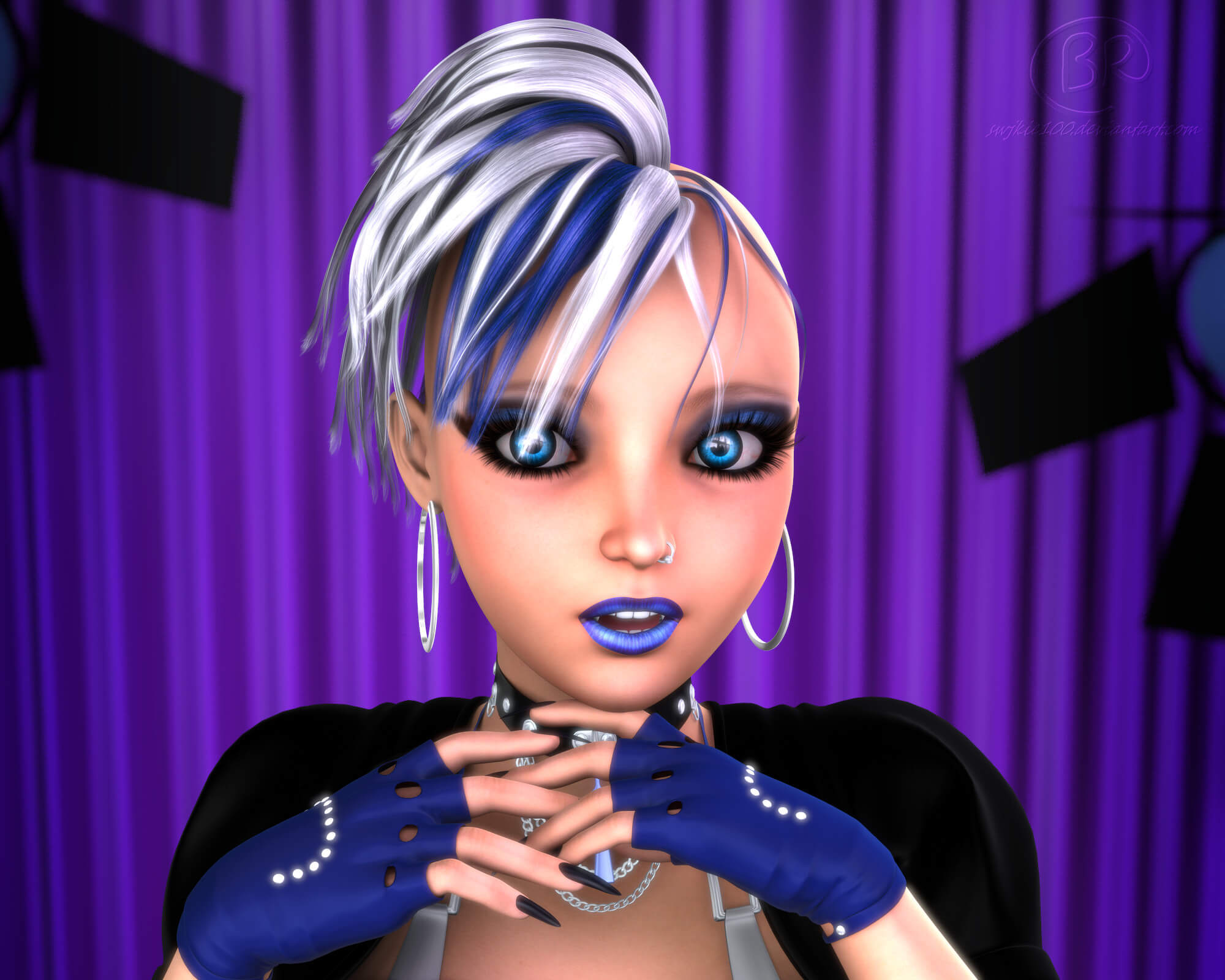 Sarah Is A Punk Rocker 3D Render, Digital Art by Pinspotter