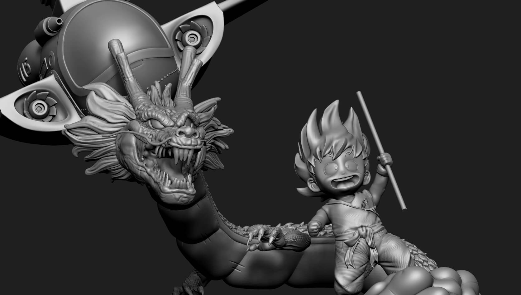 Dragon Ball Kid Goku Openning - 3D Print Model by pipepipe123