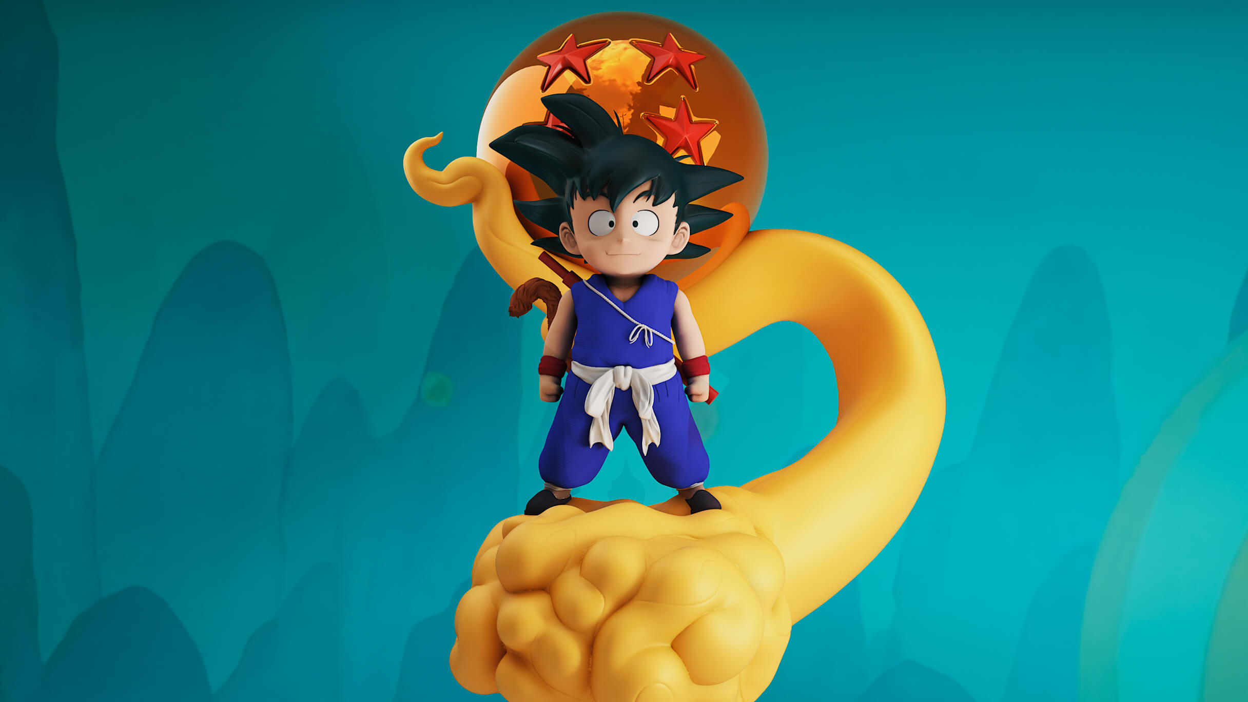 Kid Goku openning db - 3D Print Model by pipepipe123
