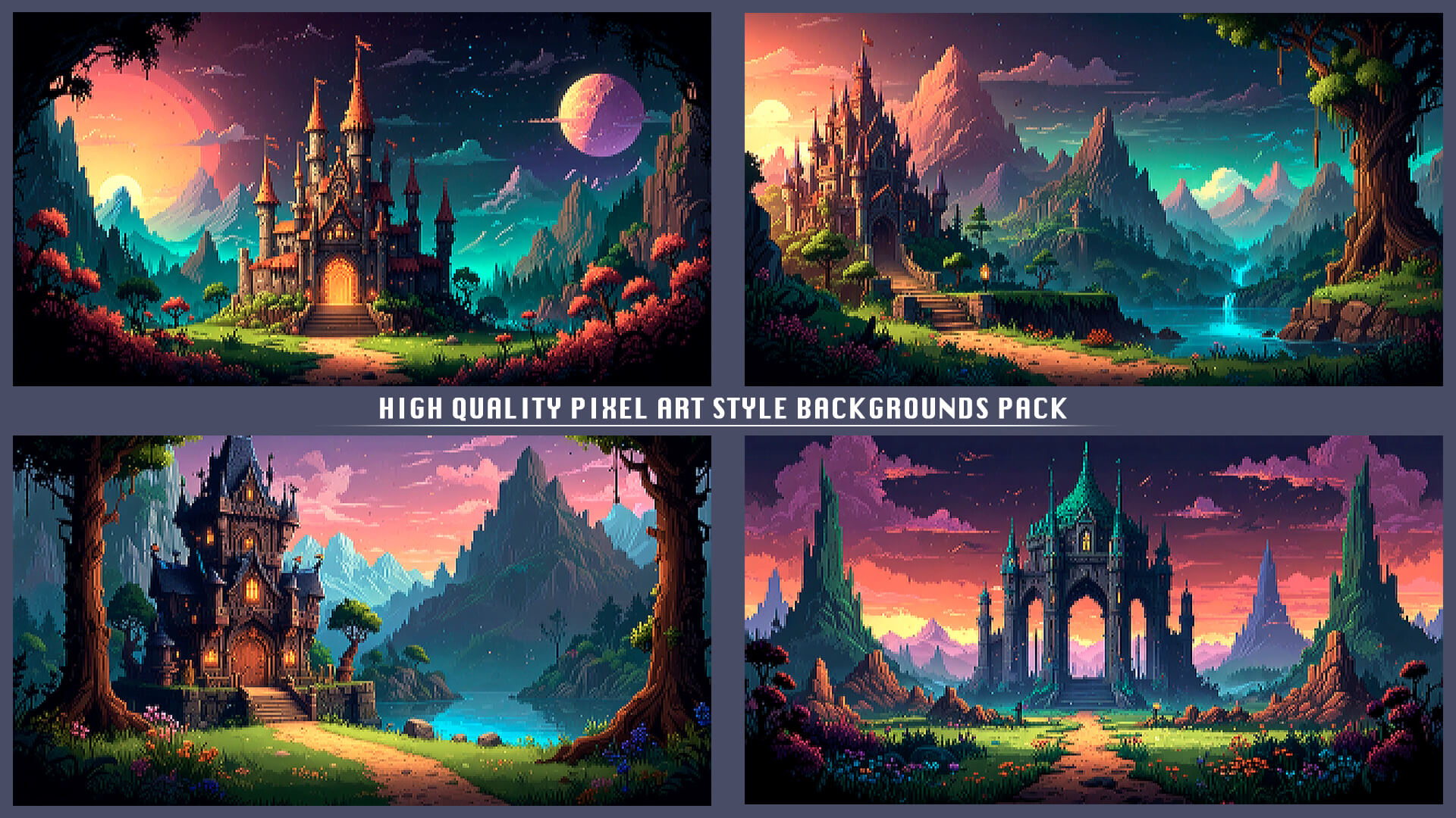 160+ Fantasy Pixel Art Backgrounds - 2D Game Asset by Pixel_Hunter