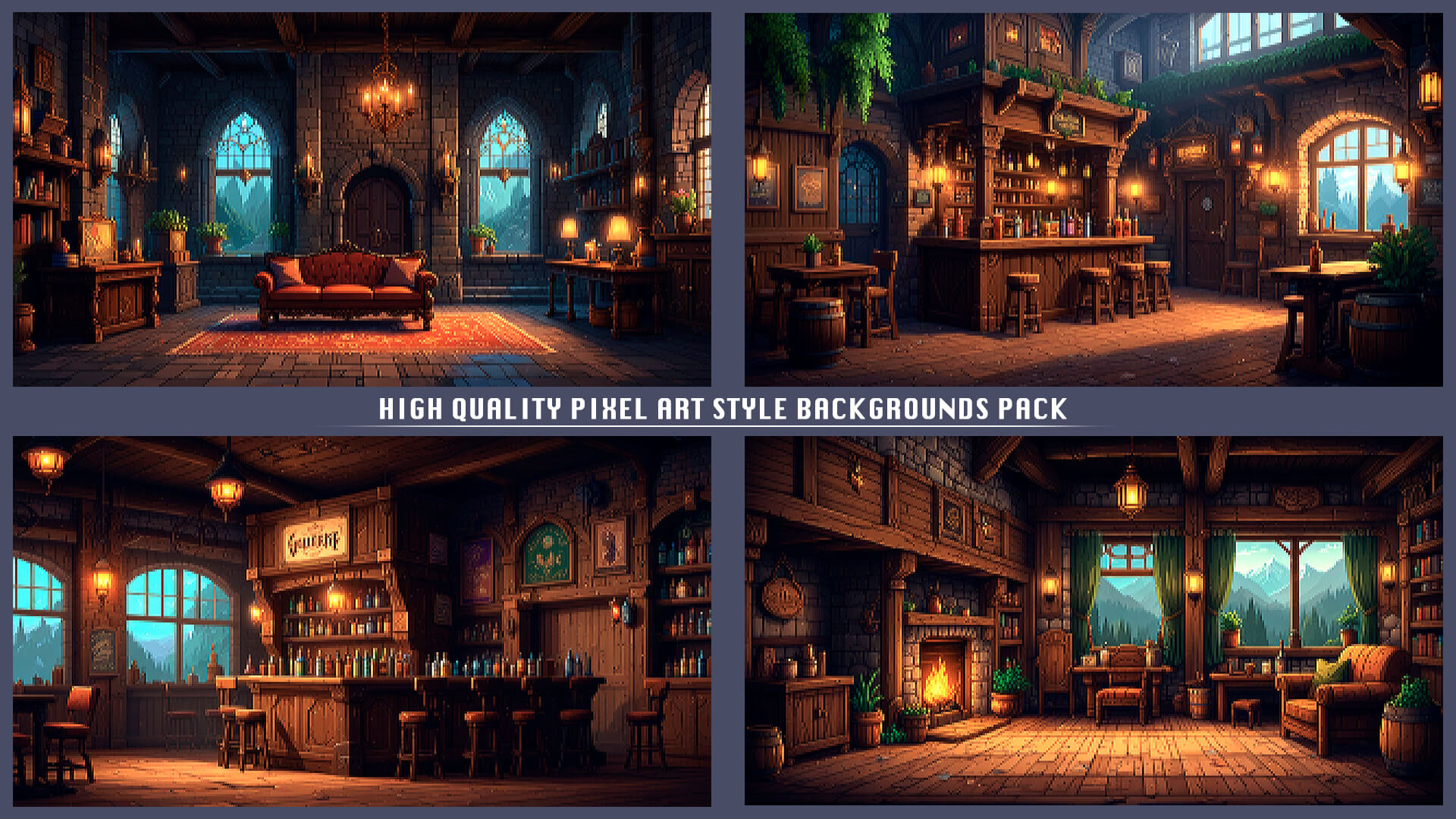 160+ Fantasy Pixel Art Backgrounds - 2D Game Asset by Pixel_Hunter