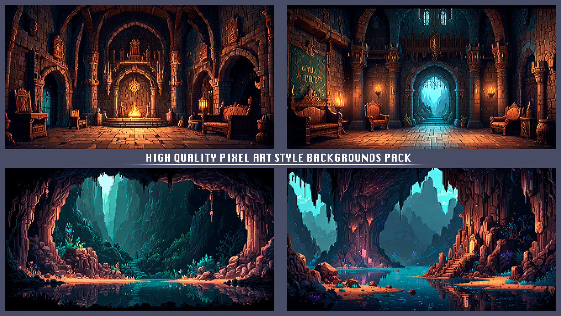 160+ Fantasy Pixel Art Backgrounds - 2D Game Asset by Pixel_Hunter