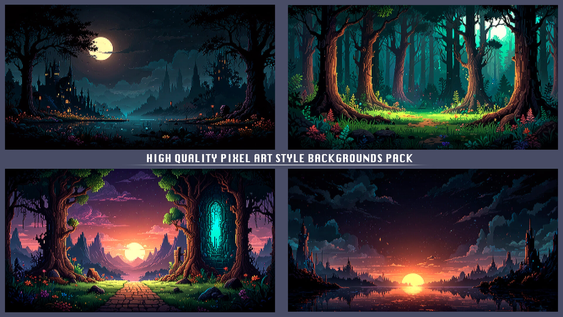 160+ Fantasy Pixel Art Backgrounds - 2D Game Asset by Pixel_Hunter