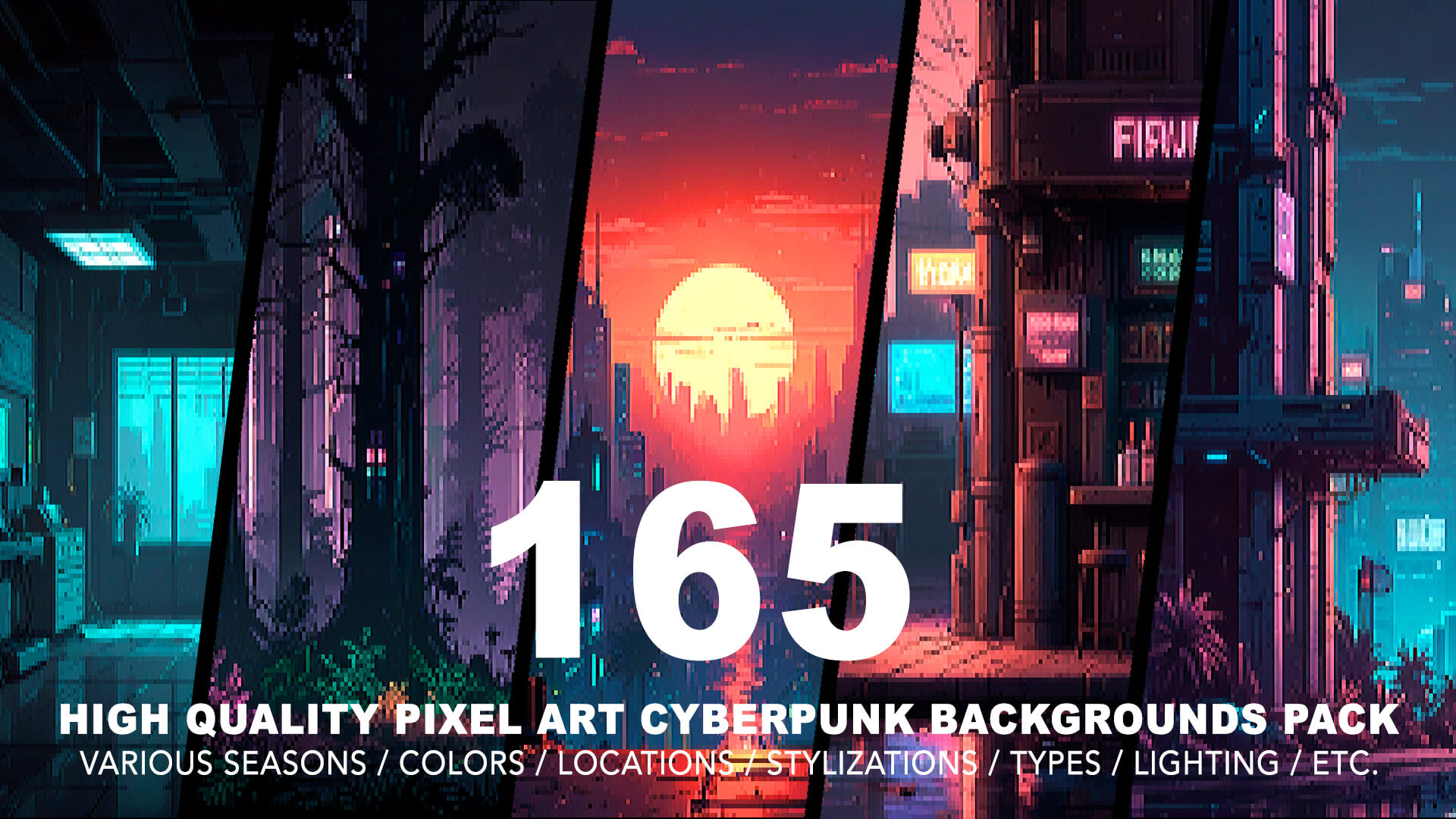 Cyberpunk Pixel Art Backgrounds - 2D Game Asset by Pixel_Hunter