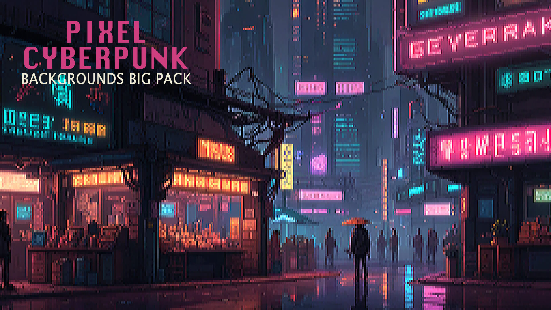 Cyberpunk Pixel Art Backgrounds - 2D Game Asset by Pixel_Hunter