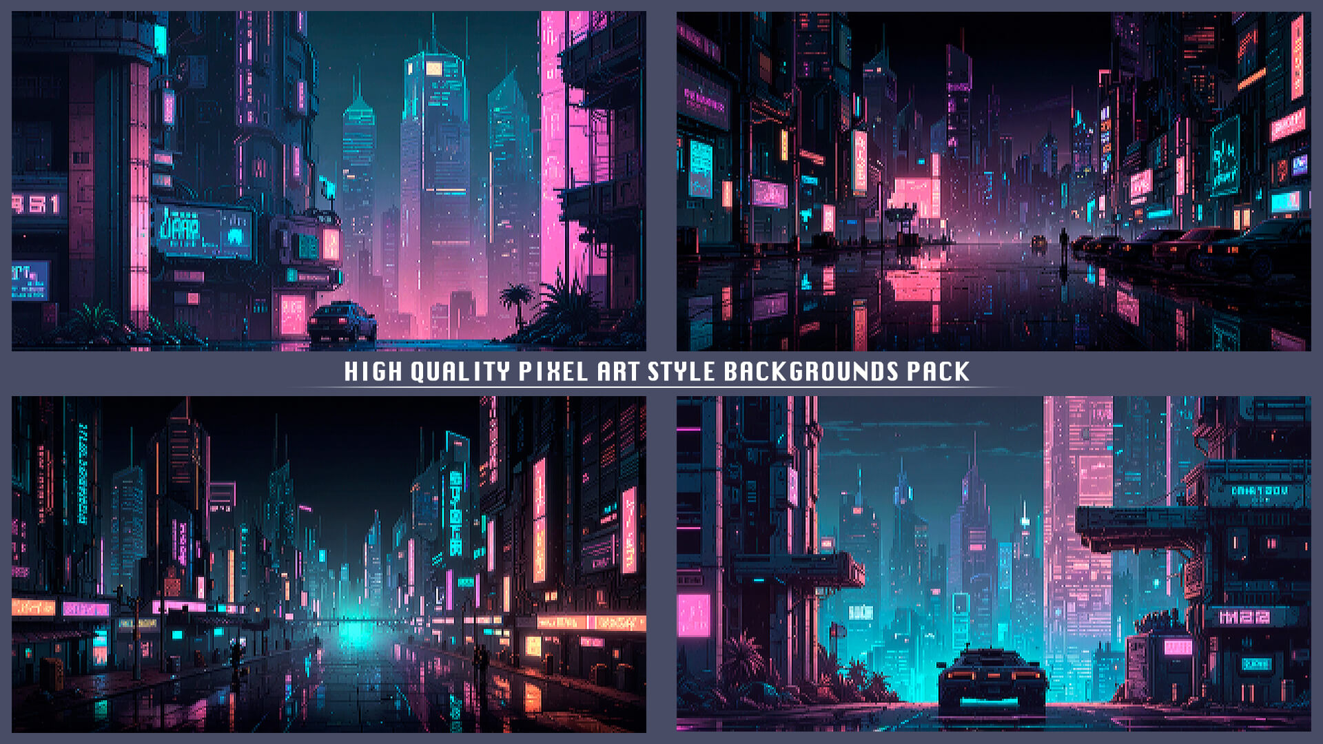 Cyberpunk Pixel Art Backgrounds - 2D Game Asset by Pixel_Hunter