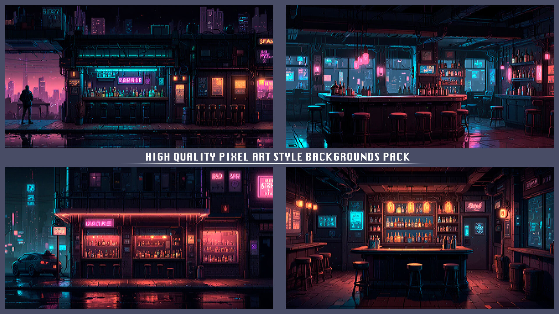 Cyberpunk Pixel Art Backgrounds - 2D Game Asset by Pixel_Hunter