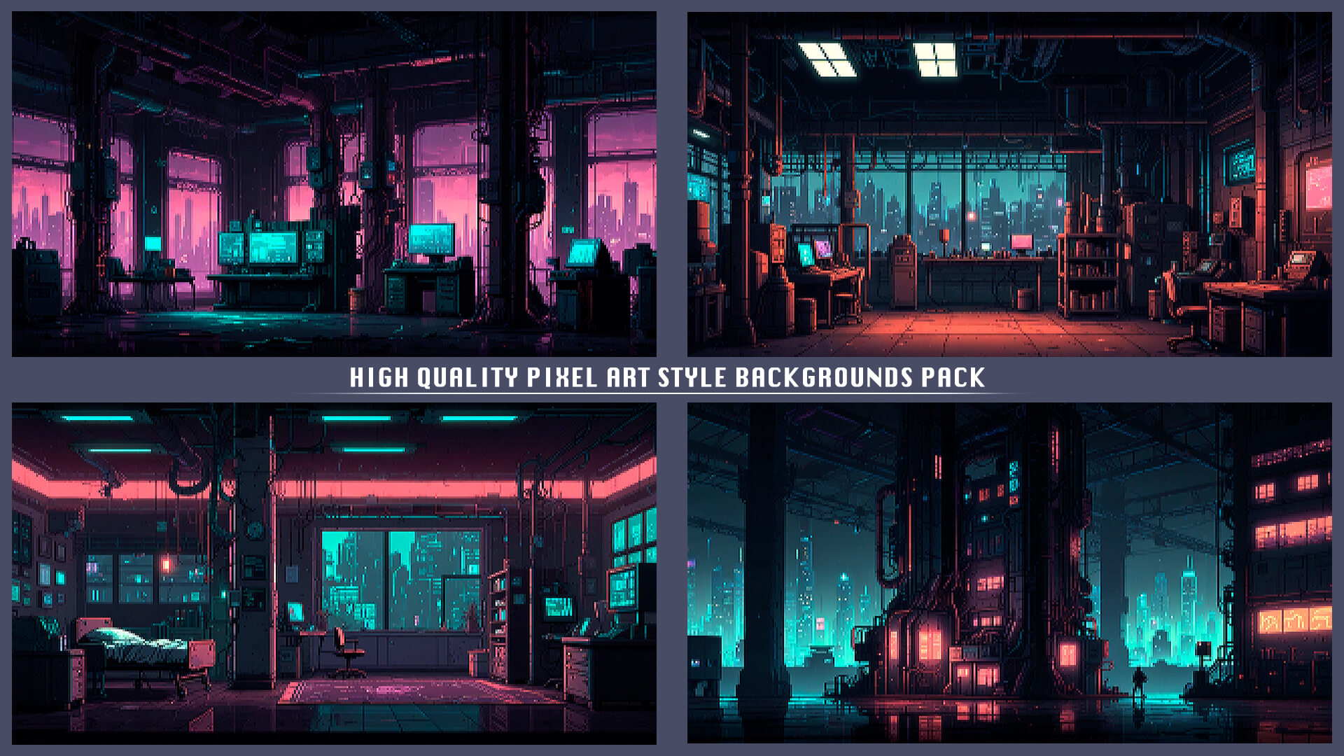Cyberpunk Pixel Art Backgrounds - 2D Game Asset by Pixel_Hunter