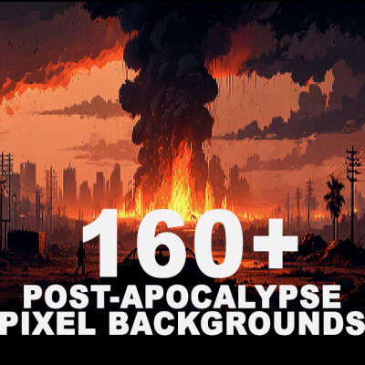 Post-Apocalyptic Pixel Art Backgrounds 2D Game Asset by Pixel_Hunter