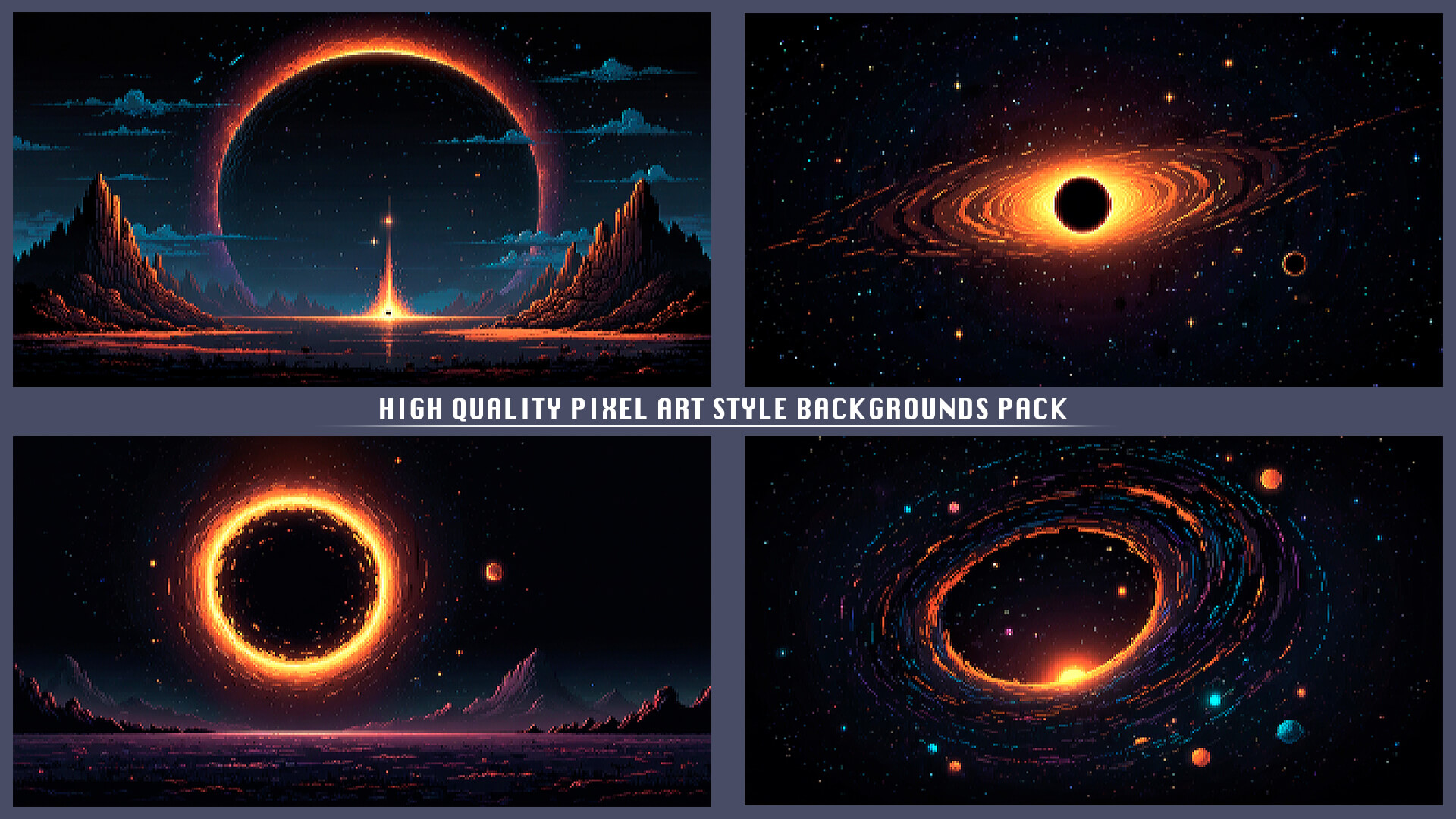 Space Pixel Art Backgrounds - 2D Game Asset by Pixel_Hunter