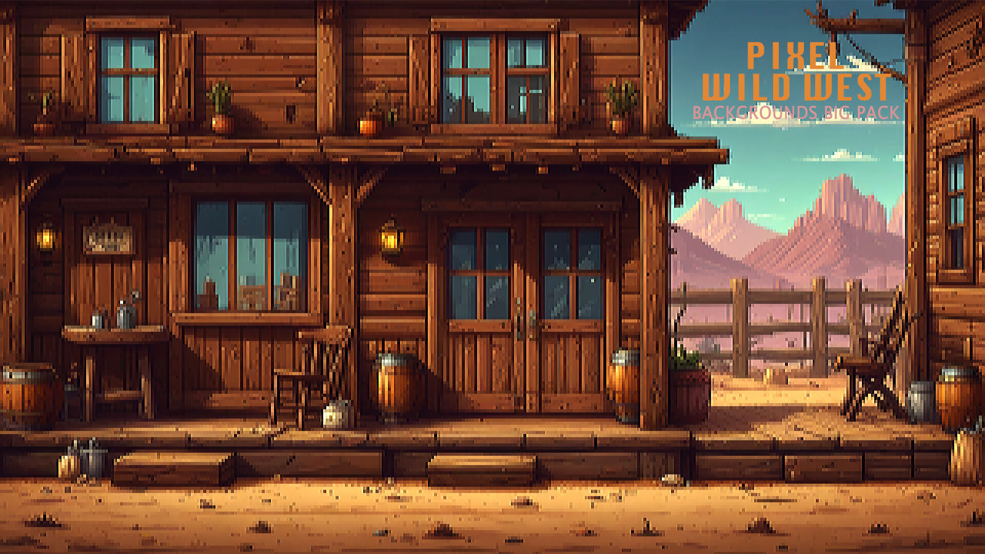 Wild West Pixel Art Backgrounds - 2D Game Asset by Pixel_Hunter