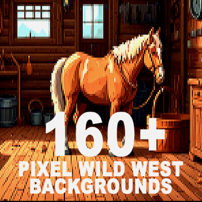 Wild West Pixel Art Backgrounds - 2D Game Asset by Pixel_Hunter