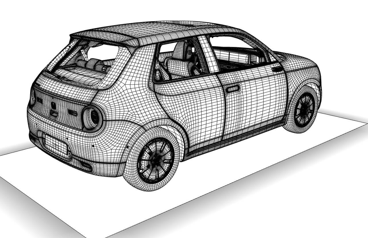 Honda E Small Electric Car - 3D Model by PixelPoint