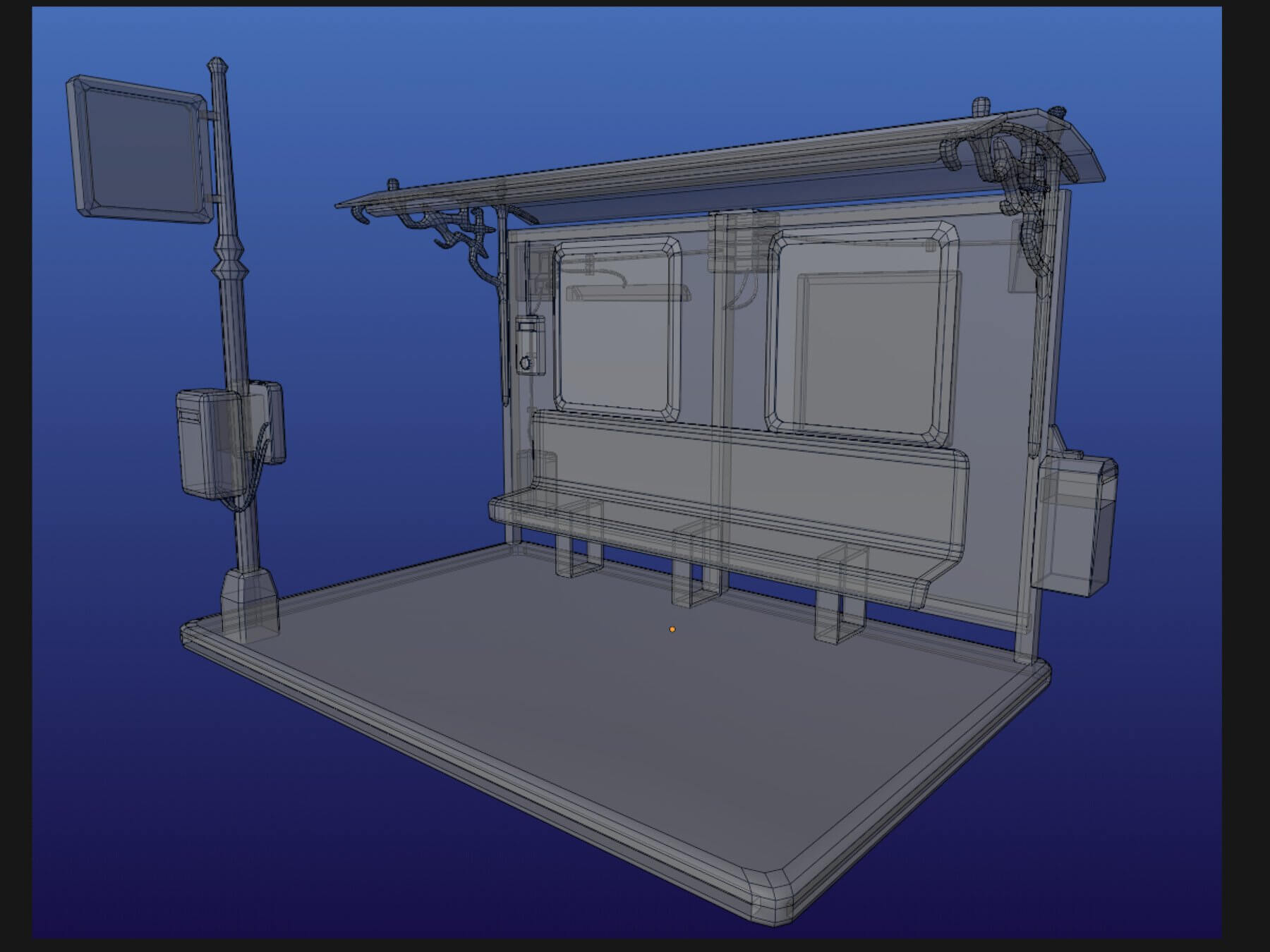 Cyber Punk Bus Stop - 3D Model by PixMoDream