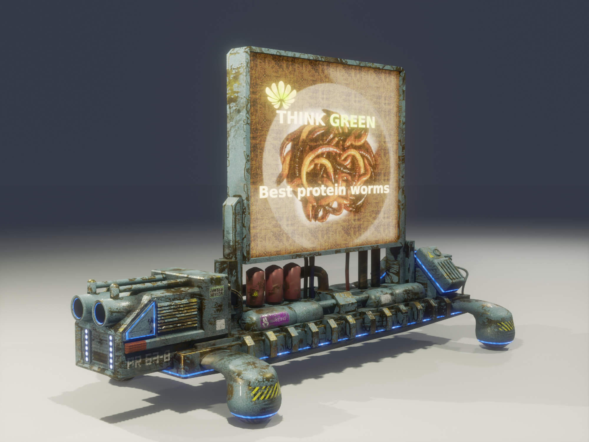 Driving Sci-Fi Advertising Bot 3D Model by PixMoDream