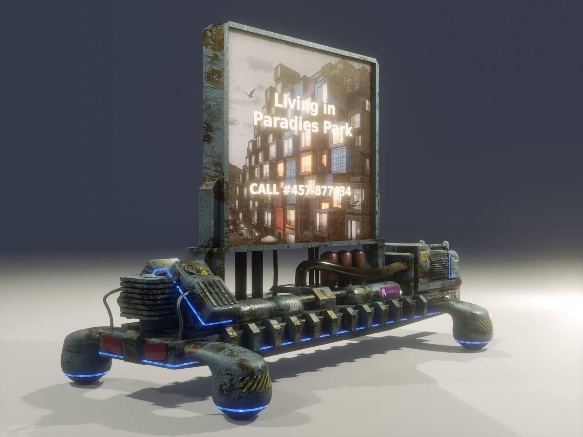 Driving Sci-Fi Advertising Bot 3D Model by PixMoDream