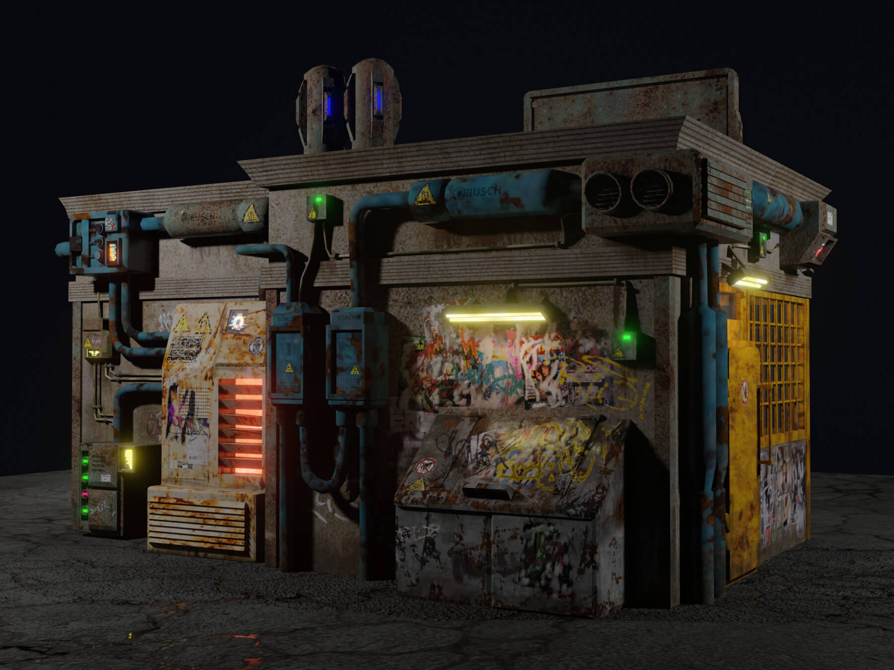Cyberpunk Pawn Shop - 3D Model by PixMoDream