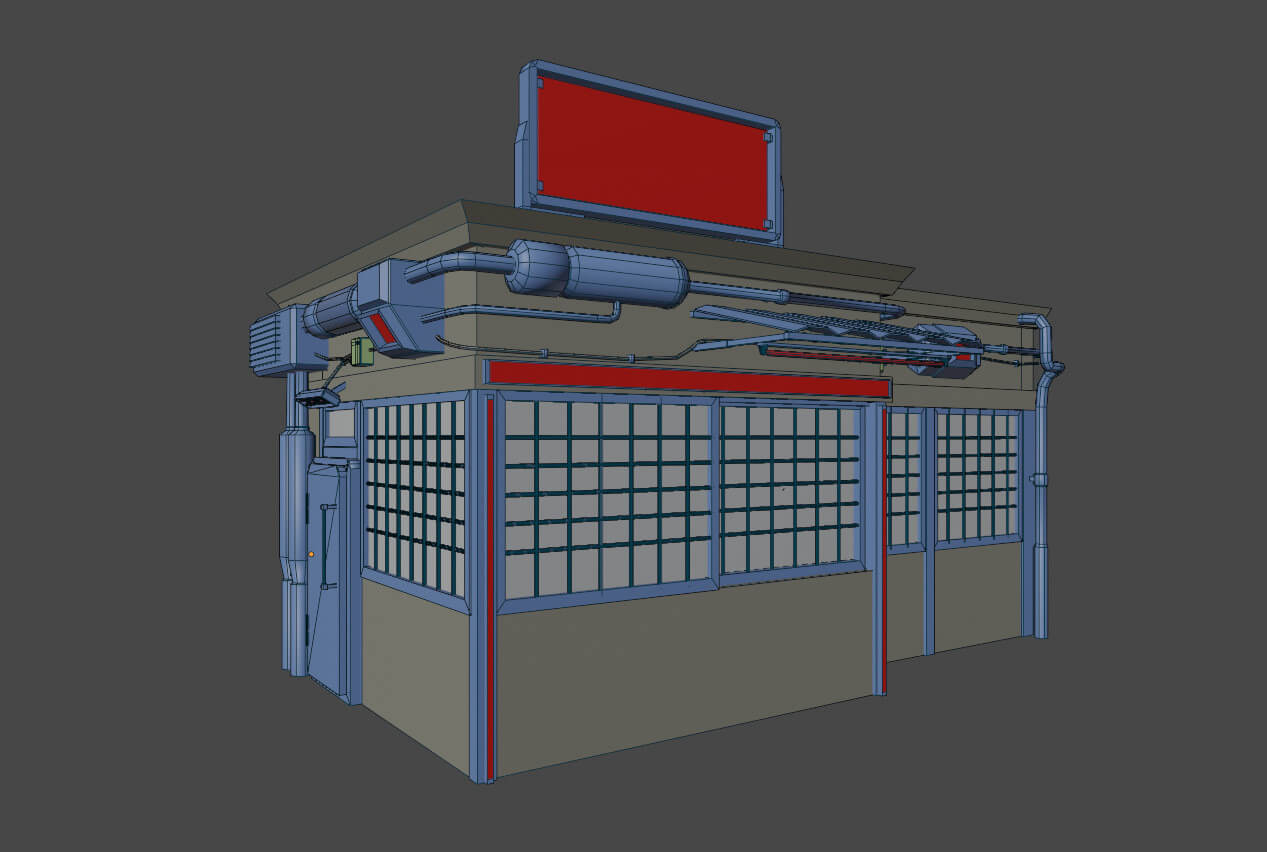 Cyberpunk Pawn Shop - 3D Model by PixMoDream