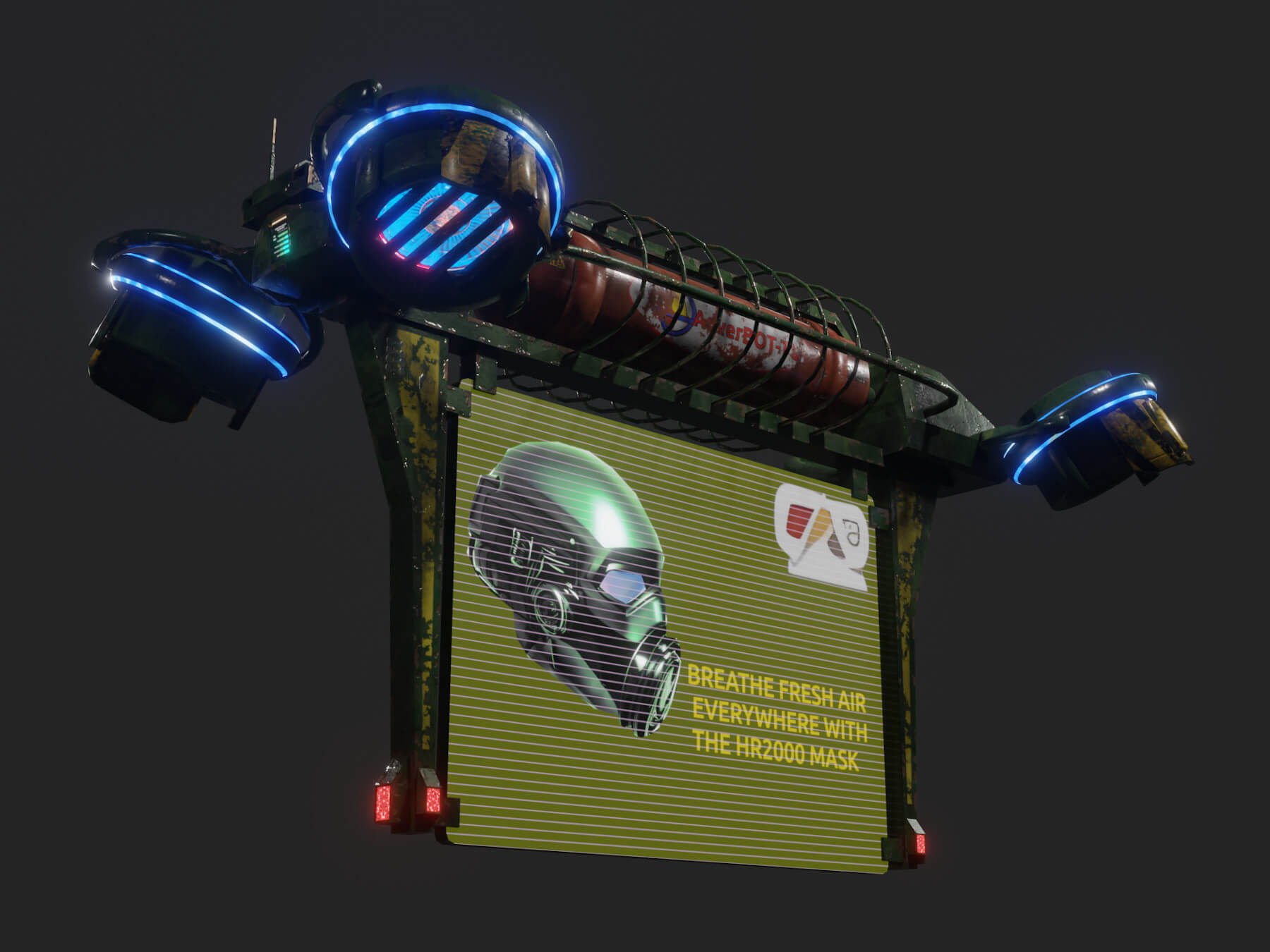 Sci-Fi Advertising Drone 3D Model by PixMoDream