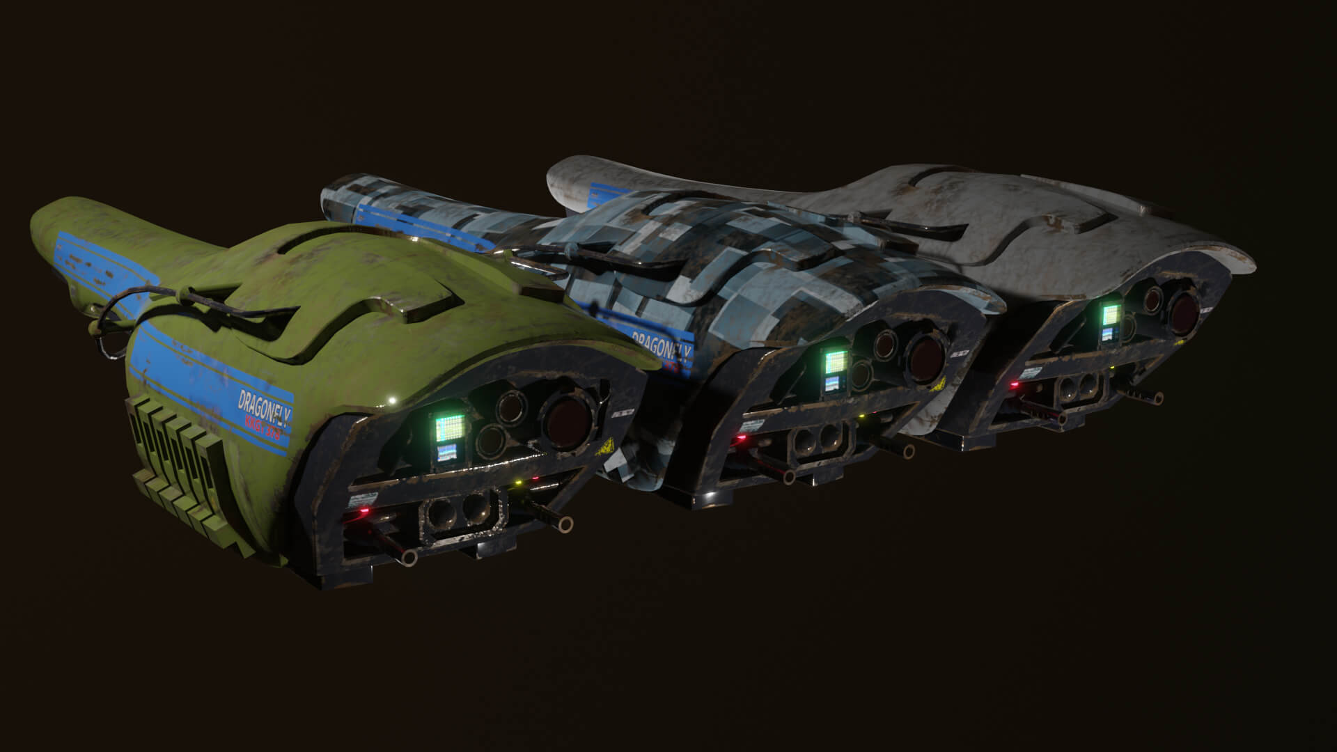 Sci-Fi Drone Dragonfly 3D Model by PixMoDream