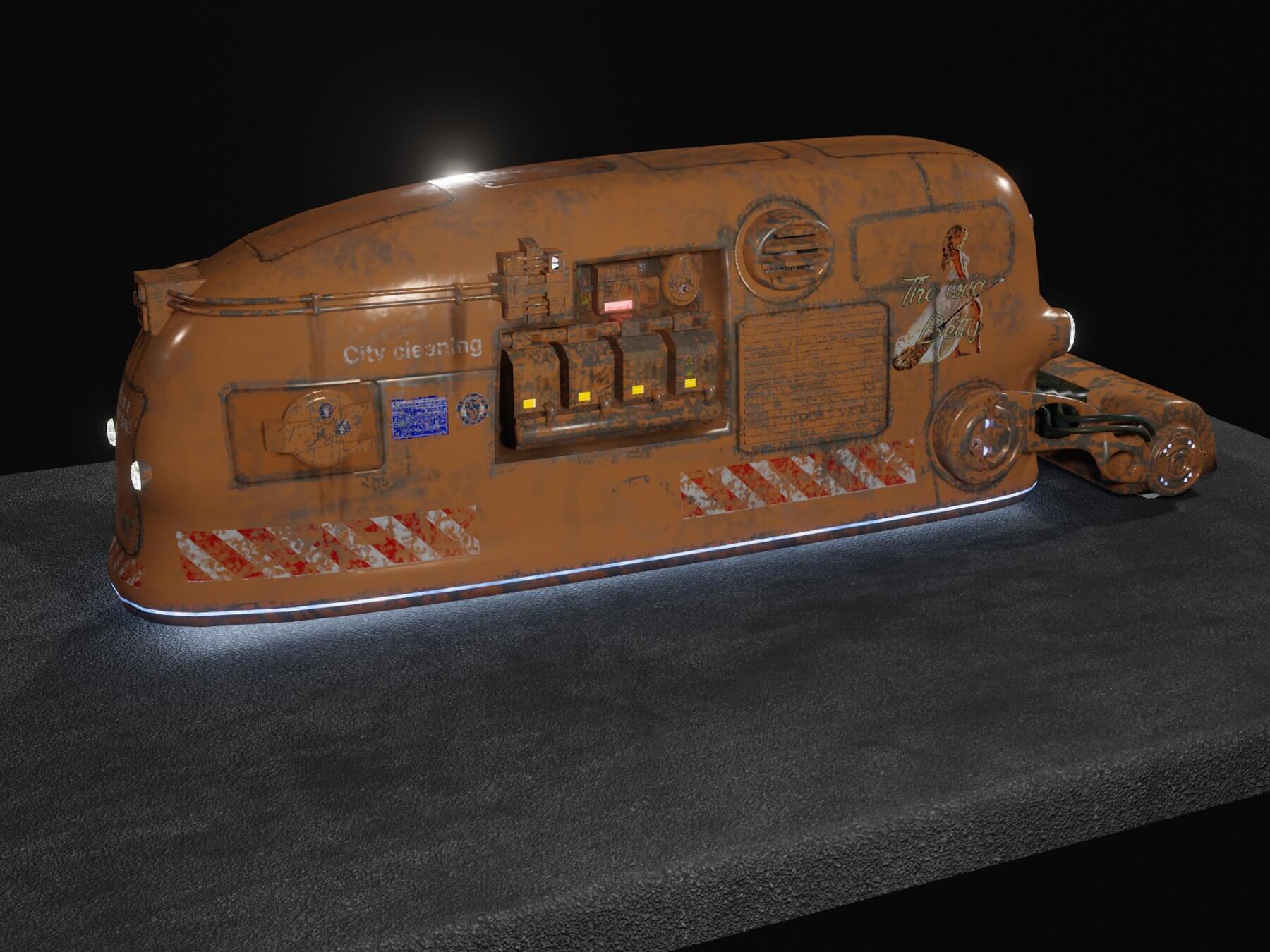 Sci Fi Street Sweeper Robot - 3D Model by PixMoDream