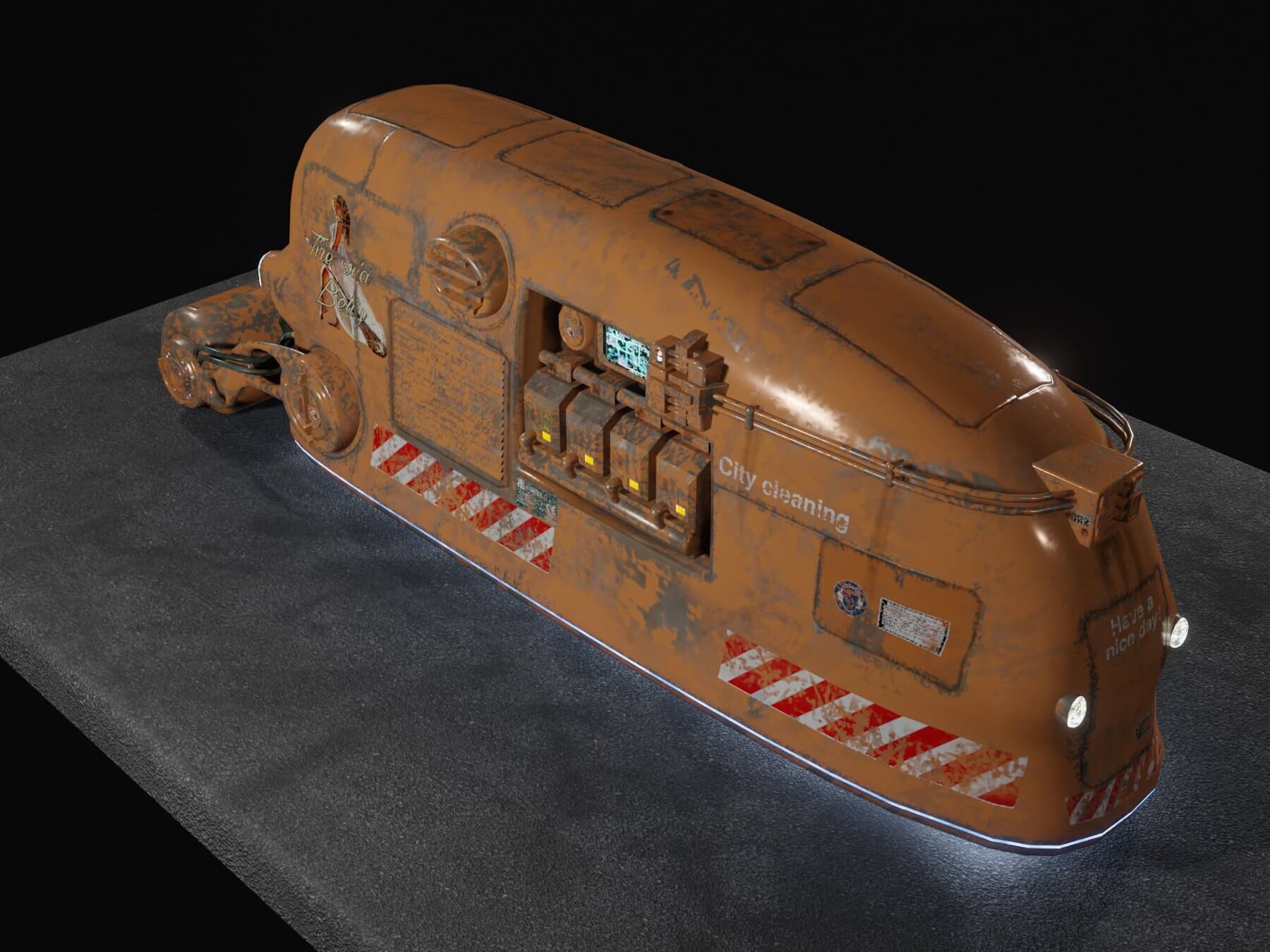 Sci Fi Street Sweeper Robot - 3D Model by PixMoDream