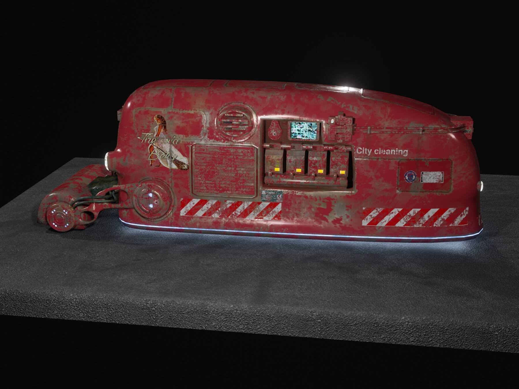 Sci Fi Street Sweeper Robot - 3D Model by PixMoDream