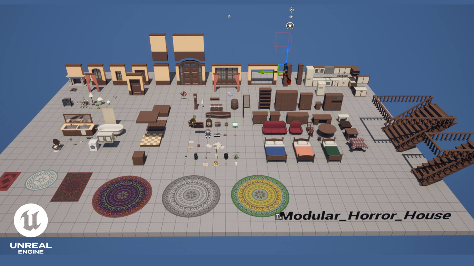 Asset Pack Low Poly Horror House - 3D Model by PizzaAndGames