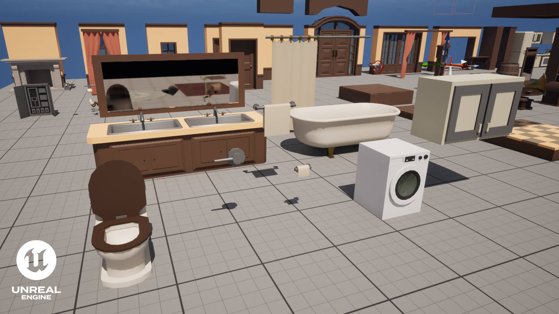 Asset Pack Low Poly Horror House - 3D Model by PizzaAndGames