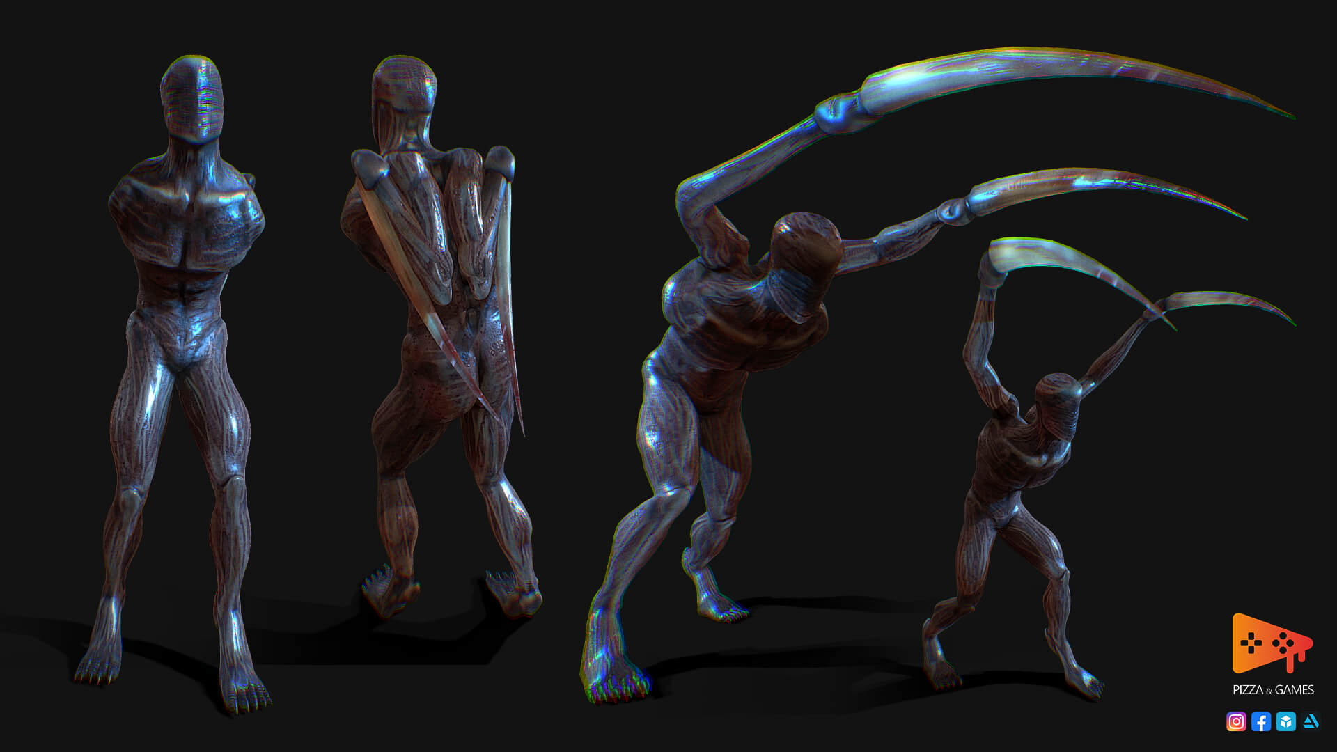 Demon Horror Character - Rig + Animations 3D Model by PizzaAndGames