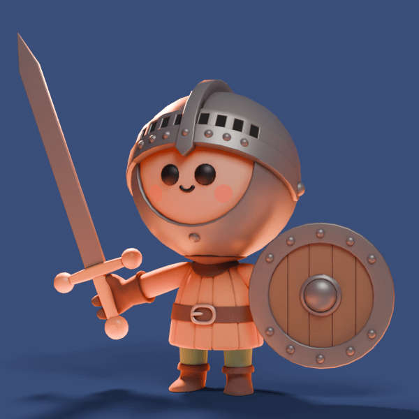 Baby Medieval Character 2 3D Render, Digital Art by PizzaAndGames