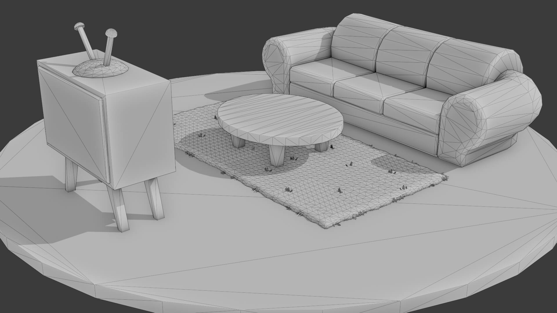 Living Room - Cartoon Style 3D Model by PizzaAndGames