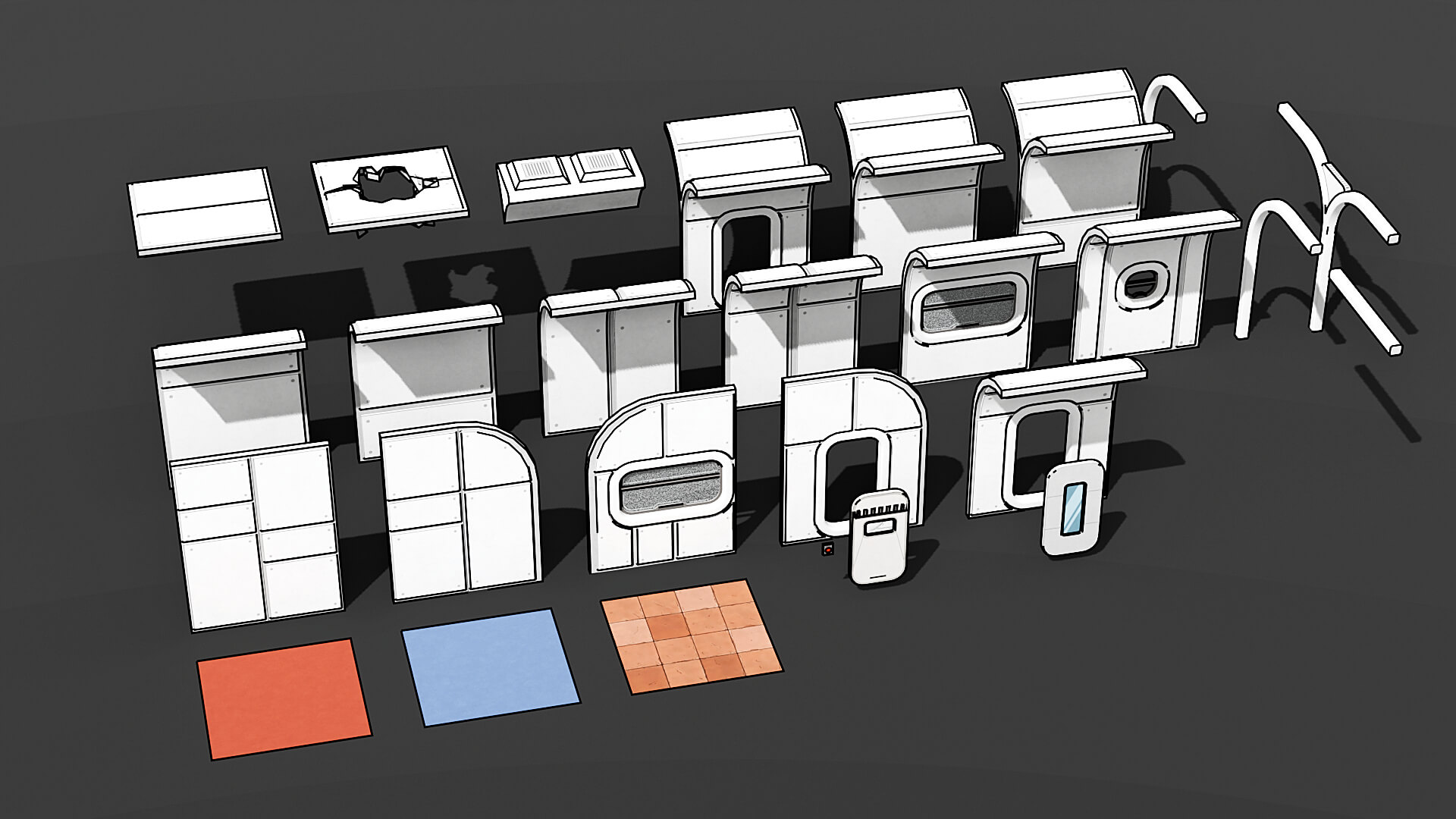 Modular Space Base - Cartoon Style 3D Model by PizzaAndGames