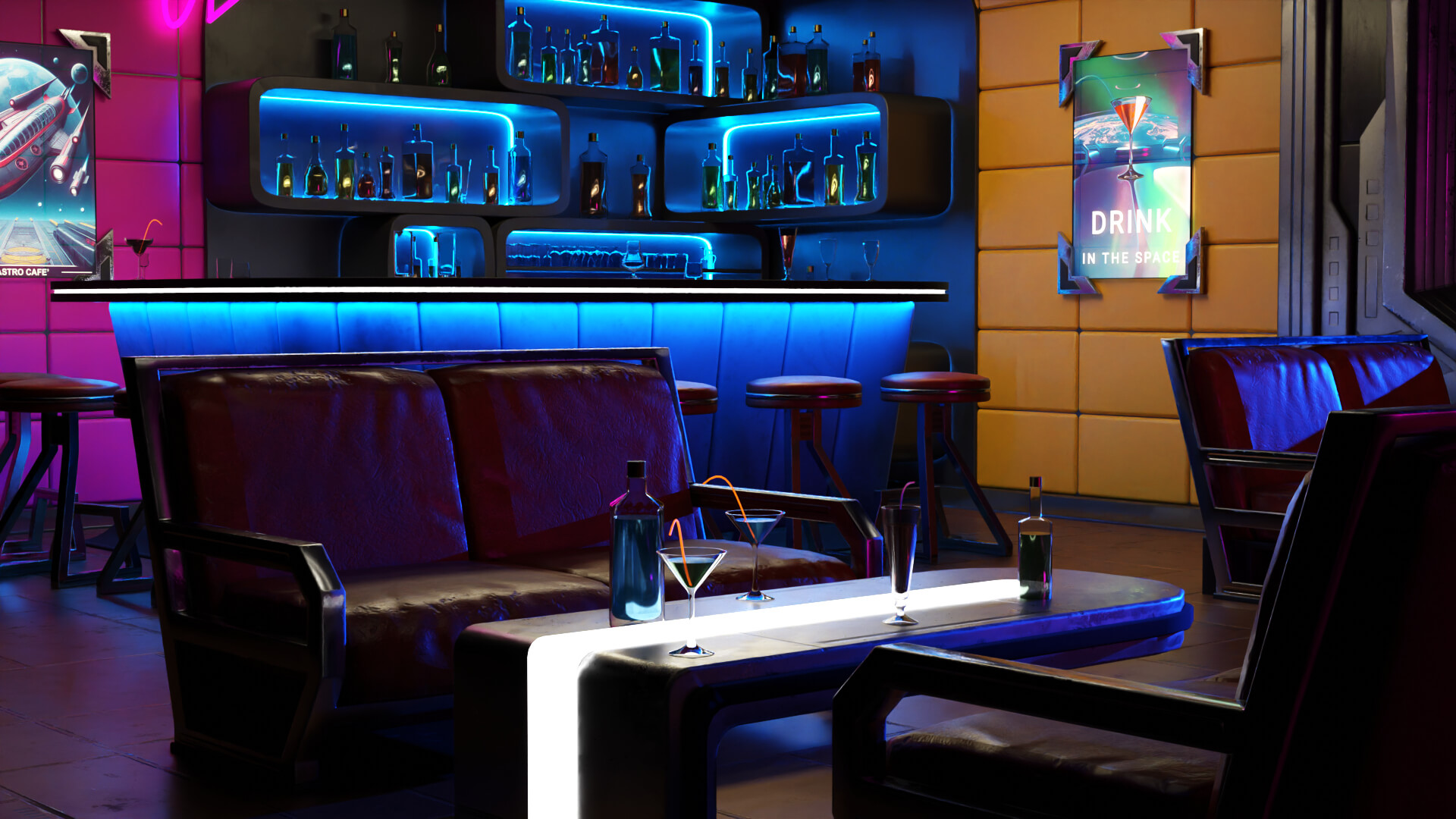 Nightclub - Futuristic Pub Ambience (Asset) 3D Model by PizzaAndGames