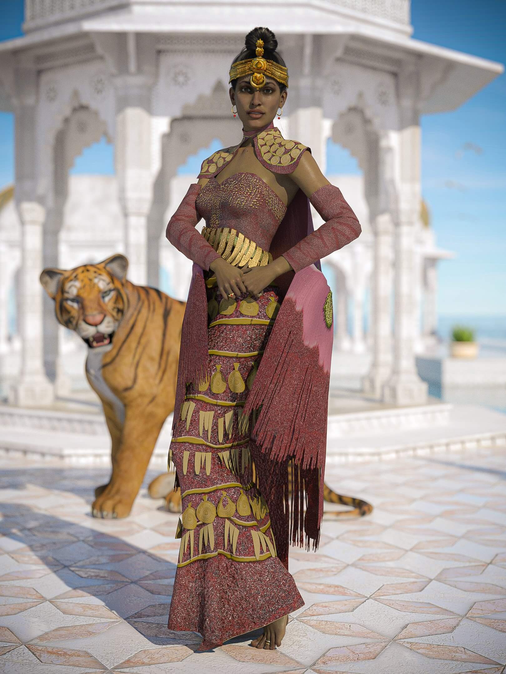 Arcane princess 3D Render, Digital Art by Pizzaundbier