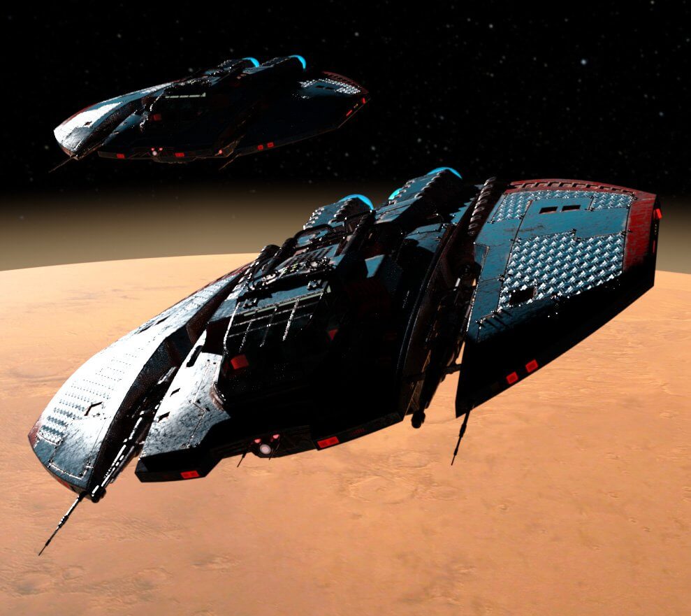 Cylon Raiders 3D Render, Digital Art by Pizzaundbier