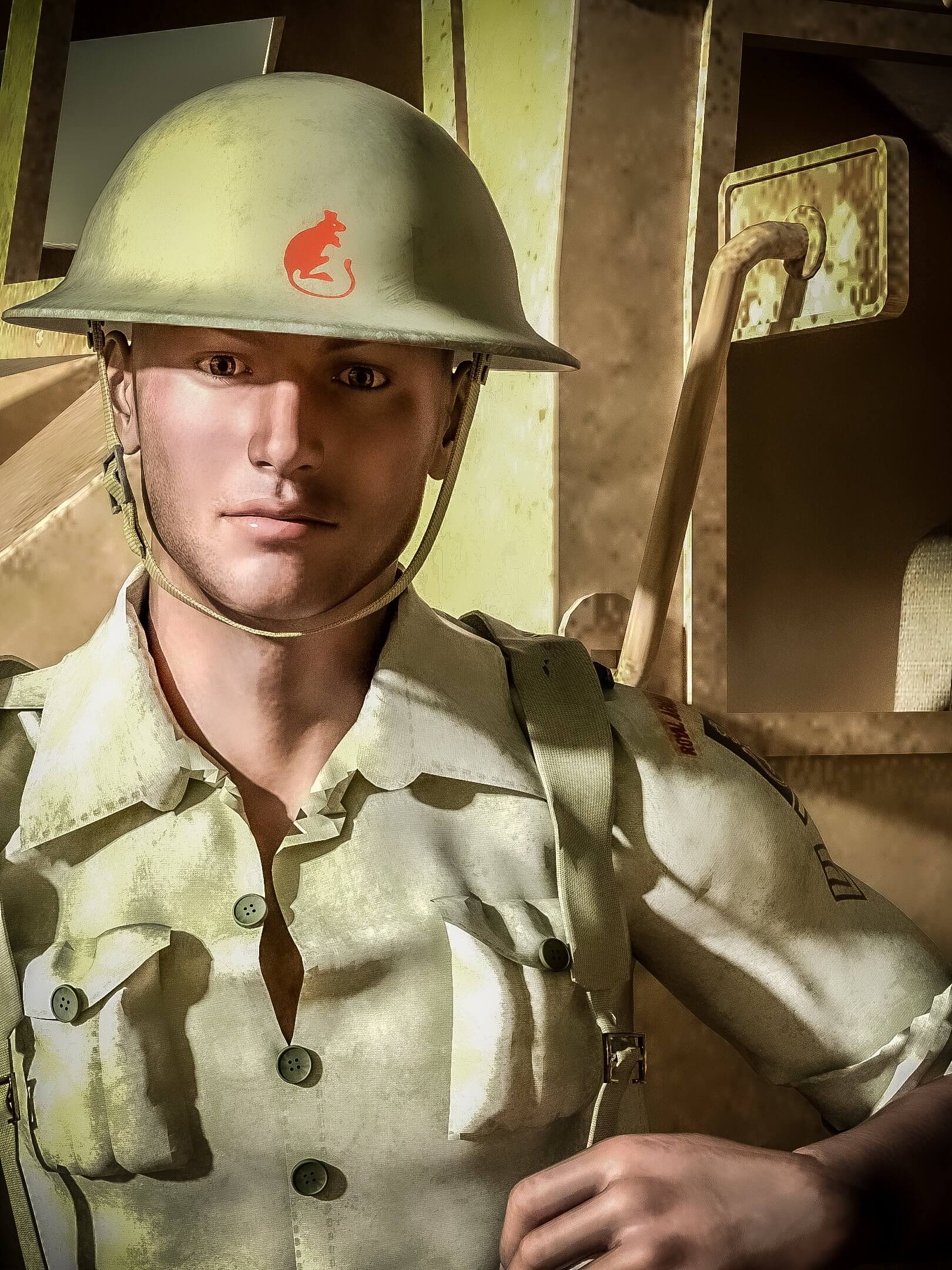 Desert Rat 3D Render, Digital Art by Pizzaundbier