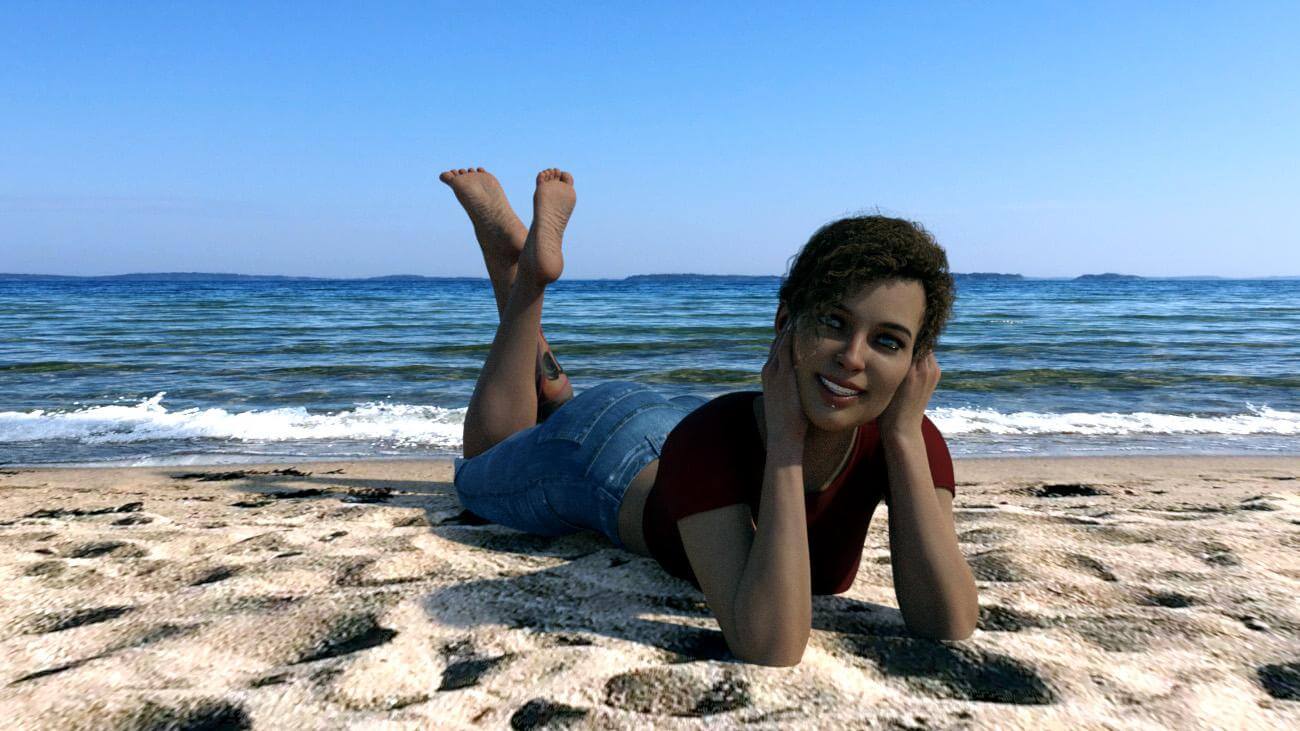 Robyn at the beach 3D Render, Digital Art by Pizzaundbier
