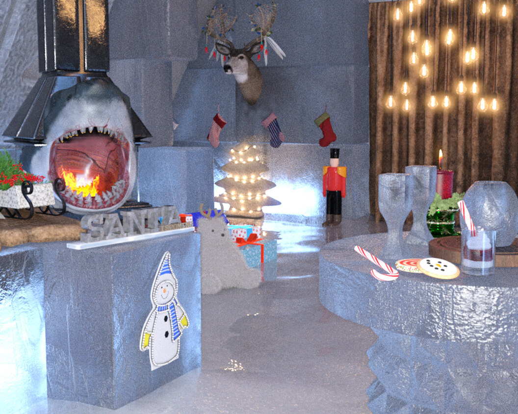 Festive Igloo 3D Render, Digital Art by pjcervantes