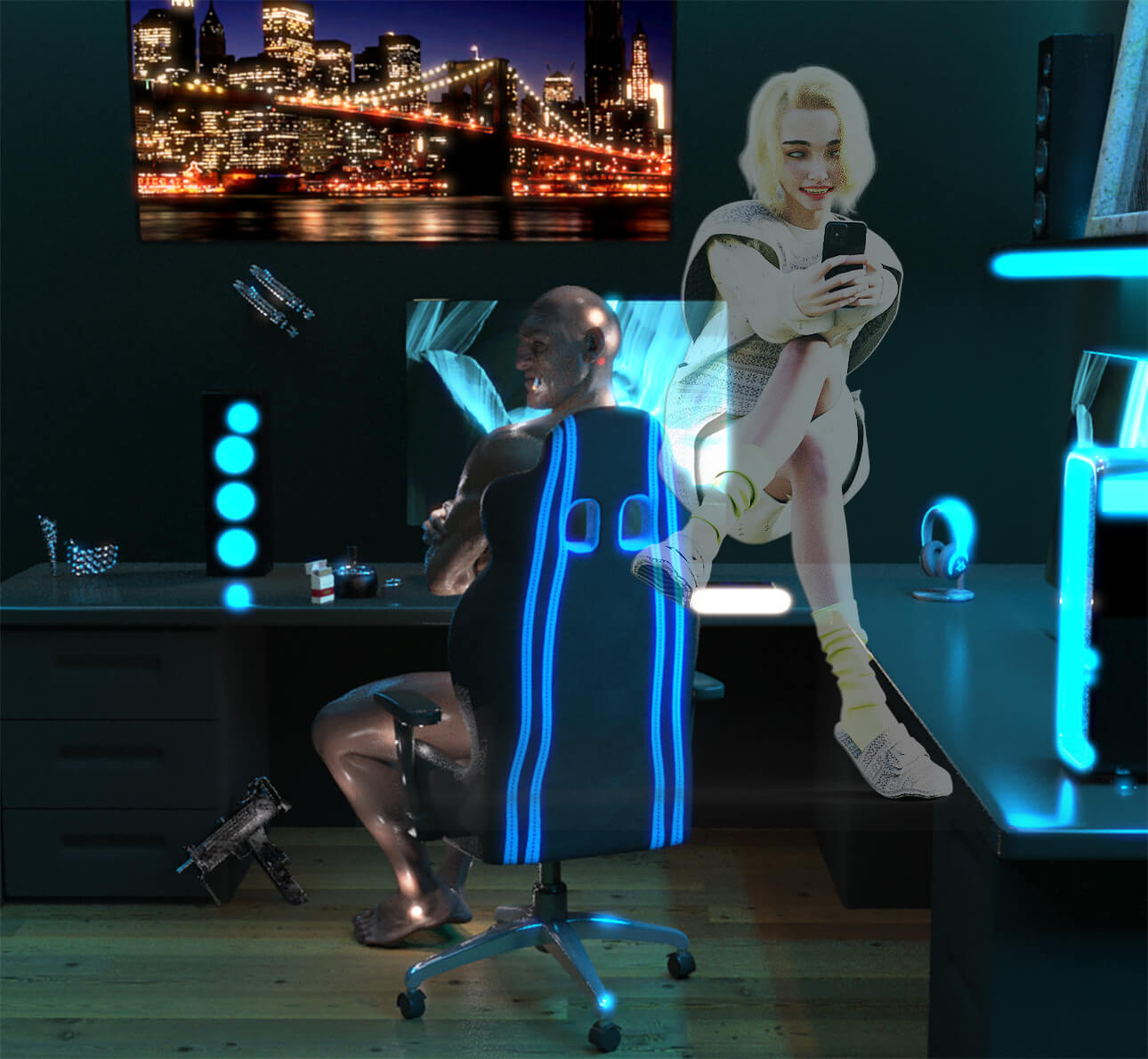 Pen Pals 3D Render, Digital Art by pjcervantes