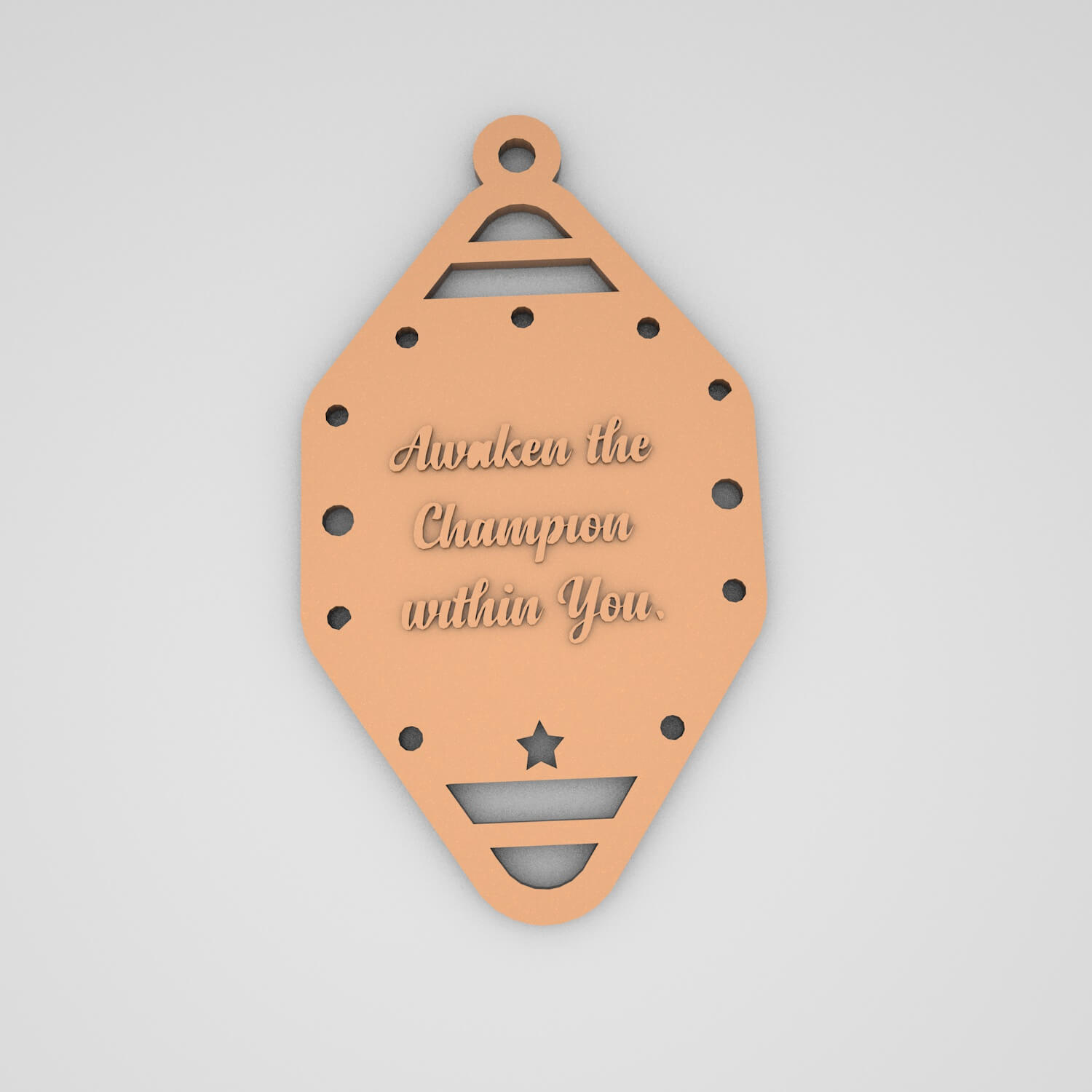 Awaken The Champion Within You Cute Keychain - 3D Print Model by pk3dstore