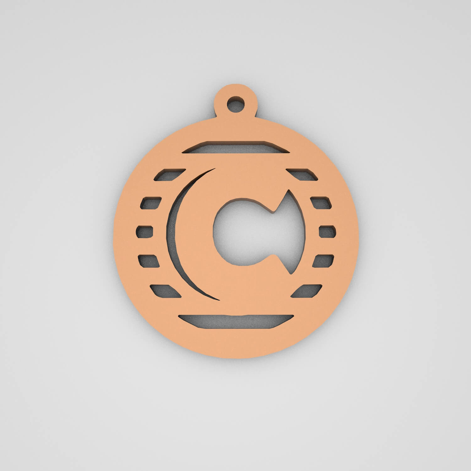 C Initial Stylish Monogram Keychain - 3D Model by pk3dstore
