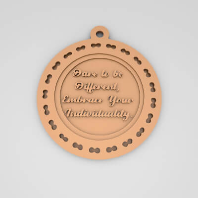 Dare To Be Different, Embrace Your Individuality Quote Round - 3D Print ...