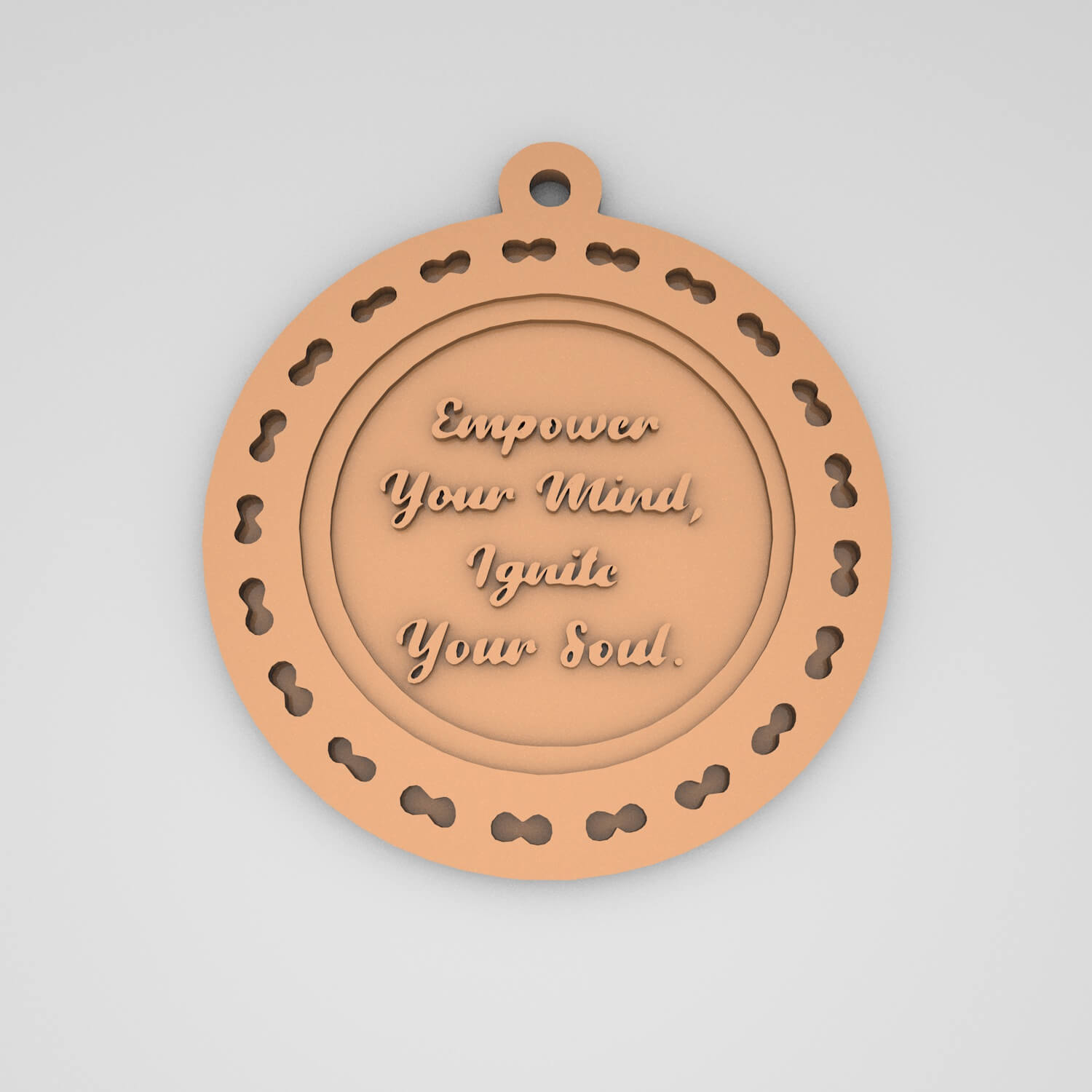 Empower Your Mind, Ignite Quote Round Keychain - 3D Print Model by ...