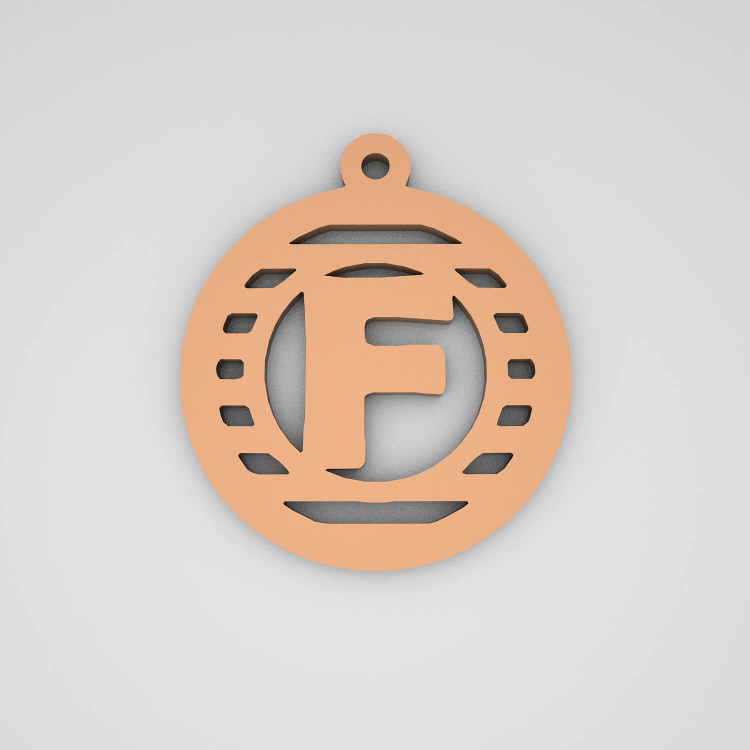 F Initial Stylish Monogram Keychain - 3D Print Model by pk3dstore