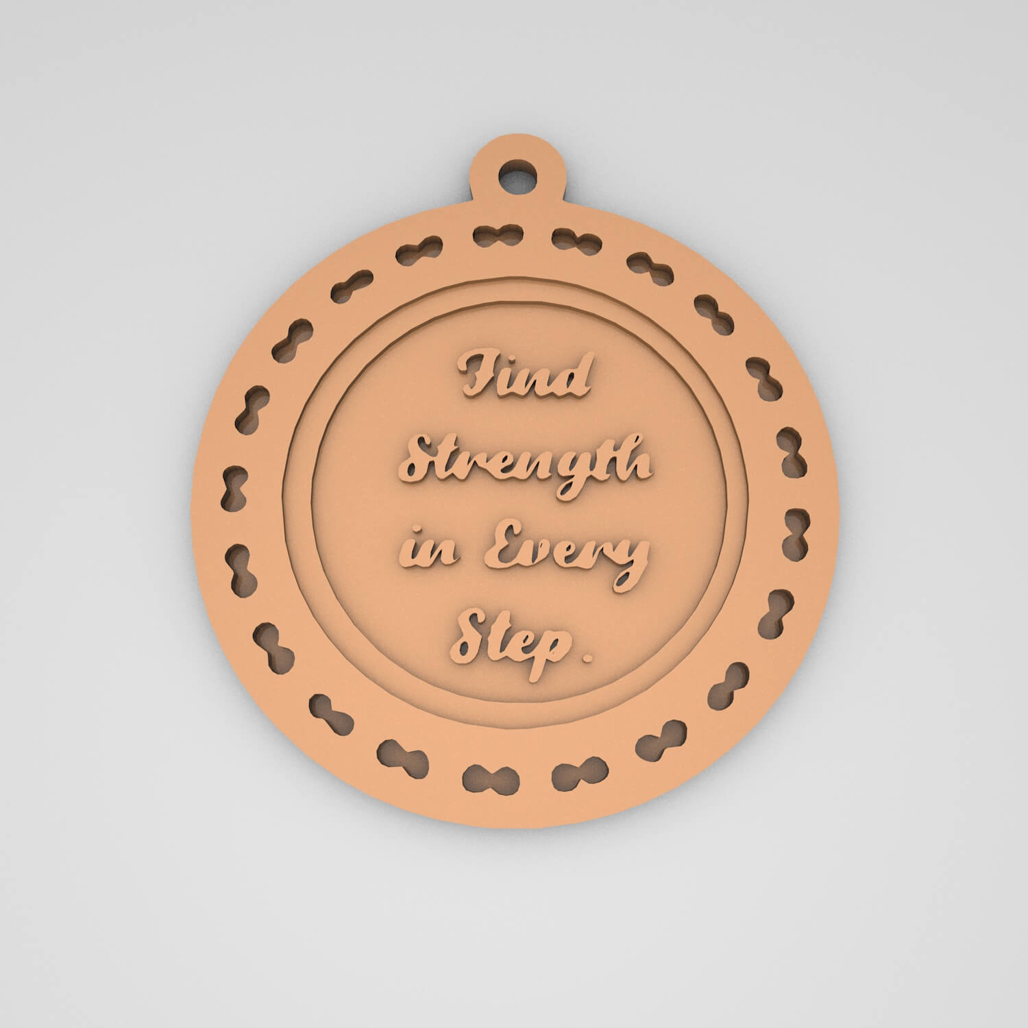 Find Strength in Every Step Quote Round Keychain - 3D Print Model by ...