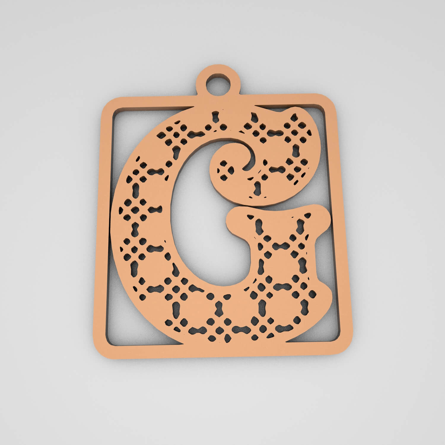 G Initial Stylish Monogram Keychain - 3D Print Model by pk3dstore