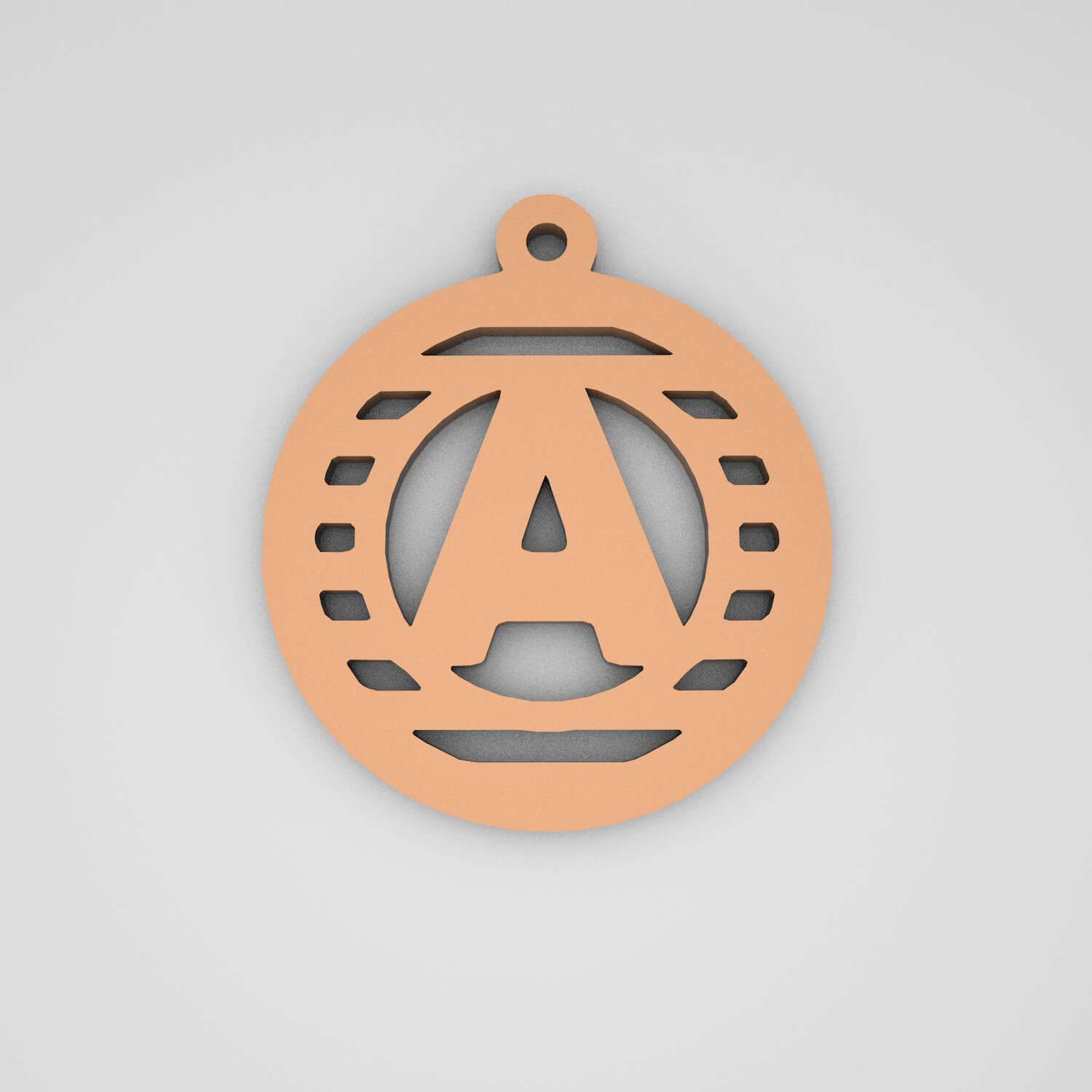 A Initial Stylish Monogram Keychain 3D Render by pk3dstore